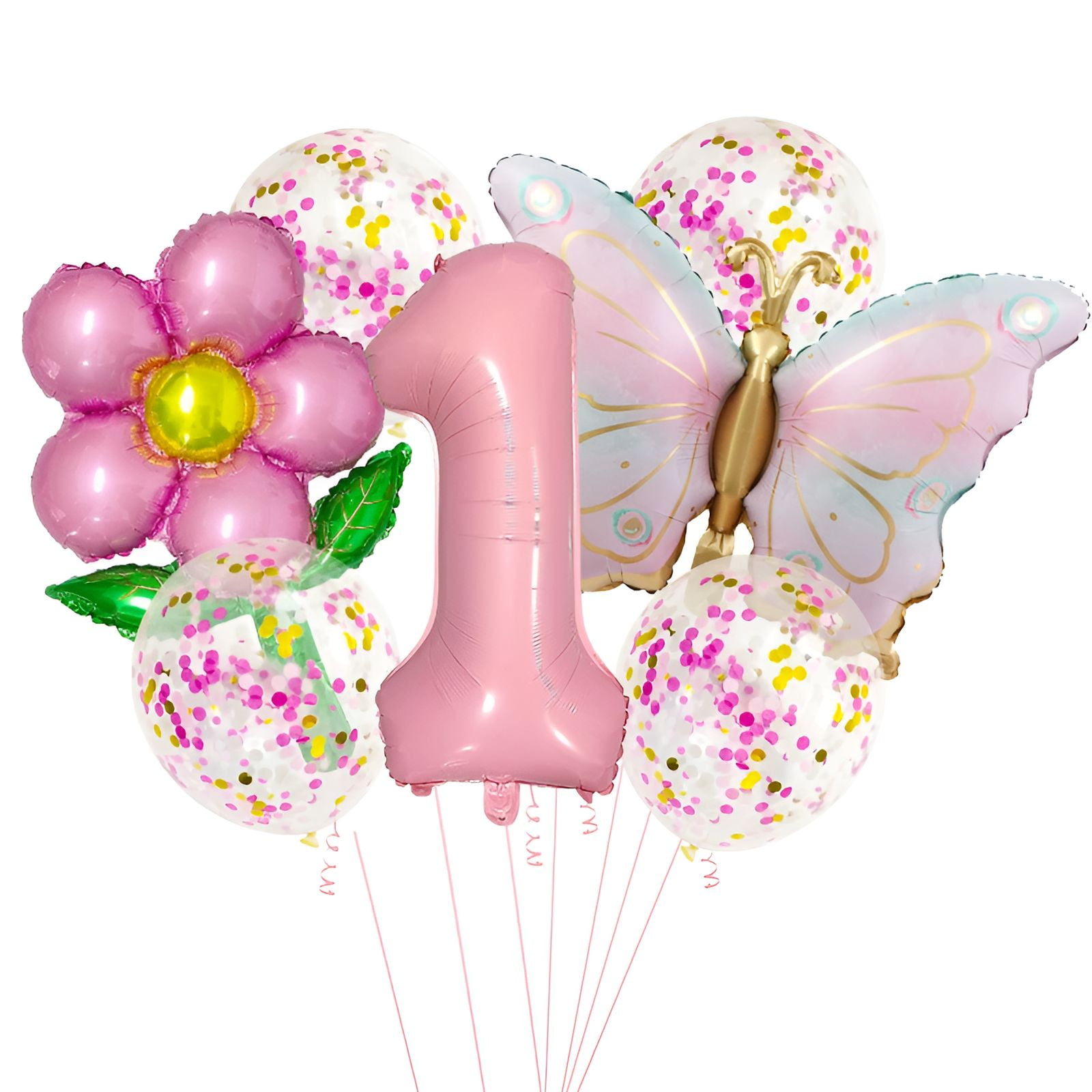 BESTSKY 9Pcs Number Balloons,Energetic Butterfly Setup Balloons for Birthday Party,Exquisite ...