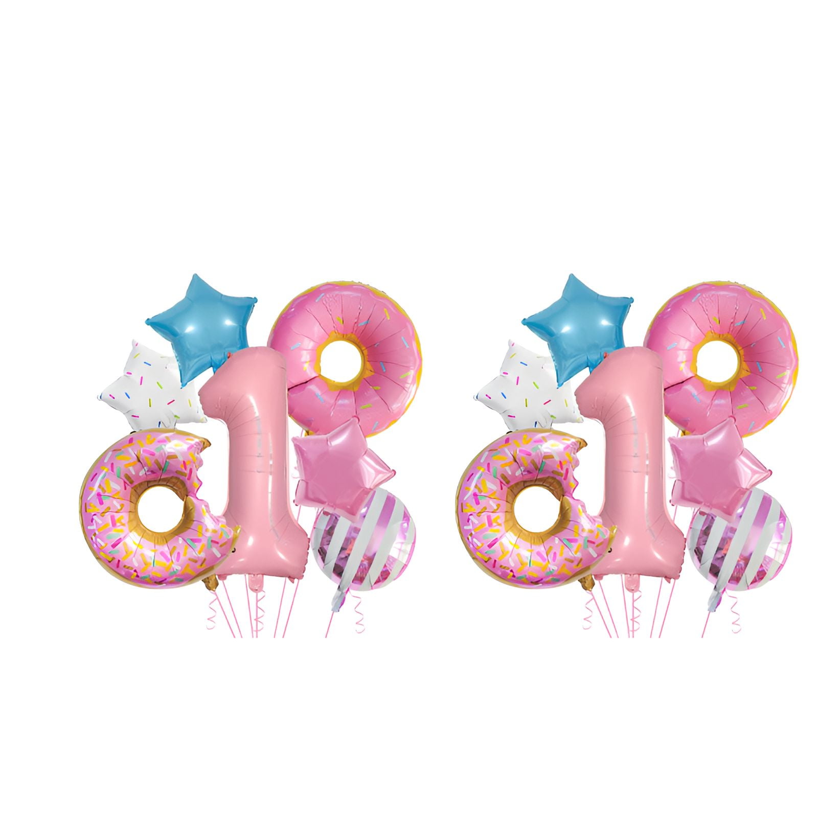 BESTSKY 9Pcs Number Balloons,Sweet Party Highlight Party Decorations,Striped Dessert Decor ...