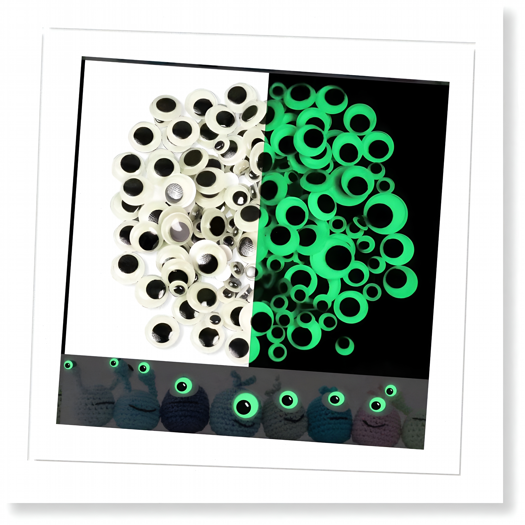 BESTSKY Adhesive Wiggle Googly Eyes - 400 Pcs Luminous Plastic Glowing ...