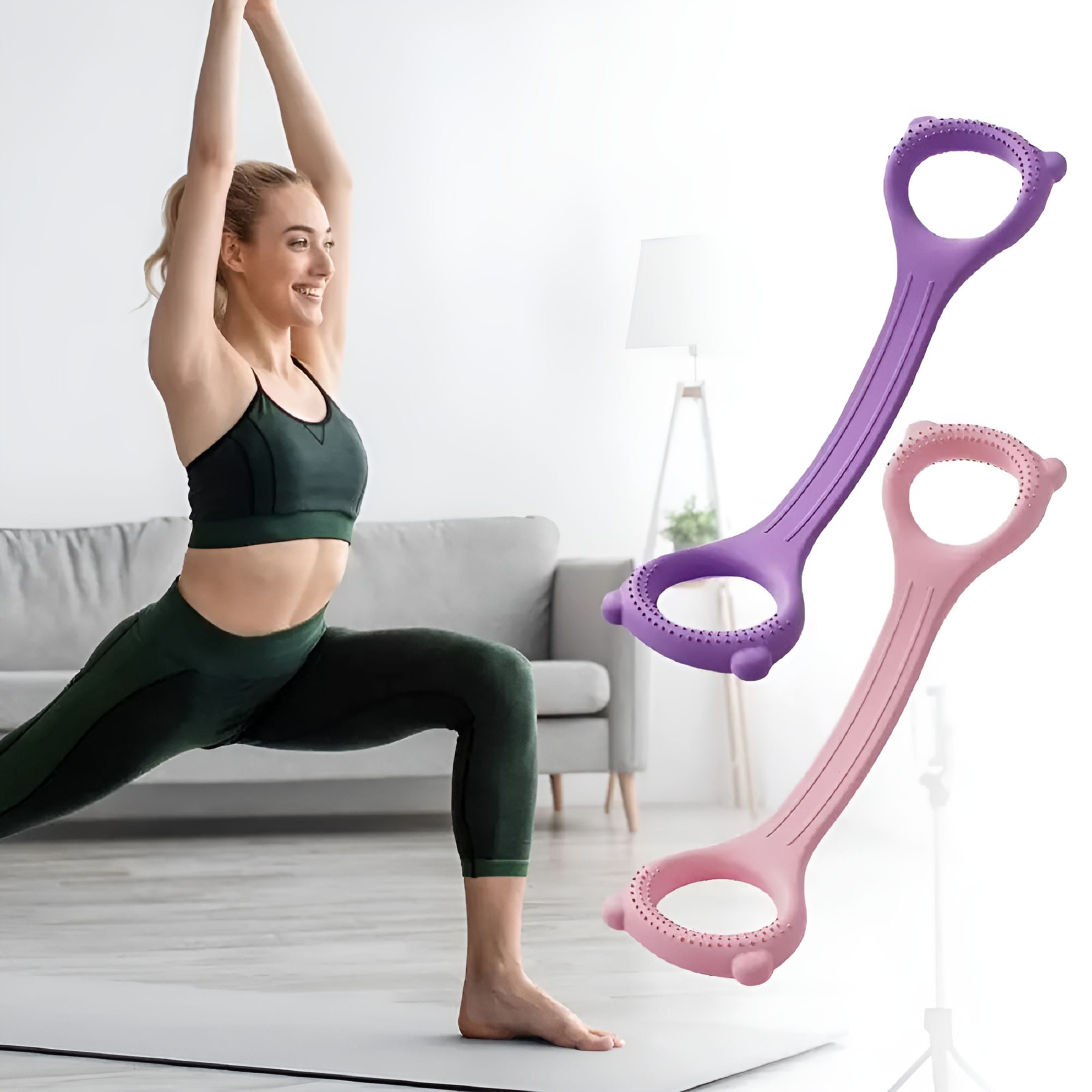 BESTSKY Arm Exercise Bands 8 Shaped Upper Body Workout Band 2X Back ...