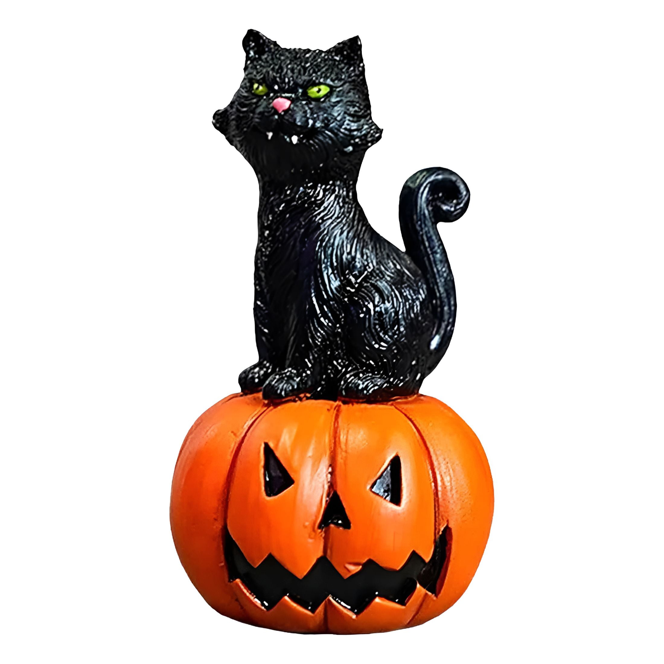BESTSKY Black Cat Pumpkin Ornament-Halloween Decorations-Halloween Cat ...