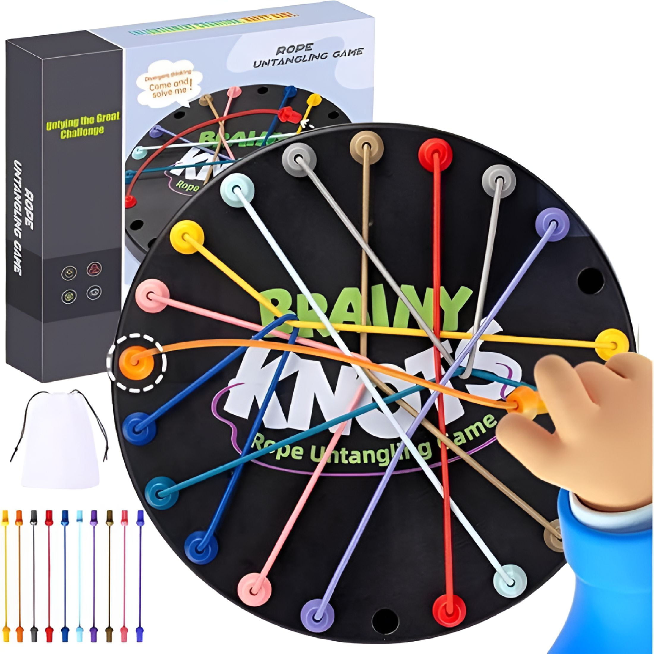 BESTSKY Brainy Knots Rope Untangling Game,Twisted Rope Puzzle Game ...