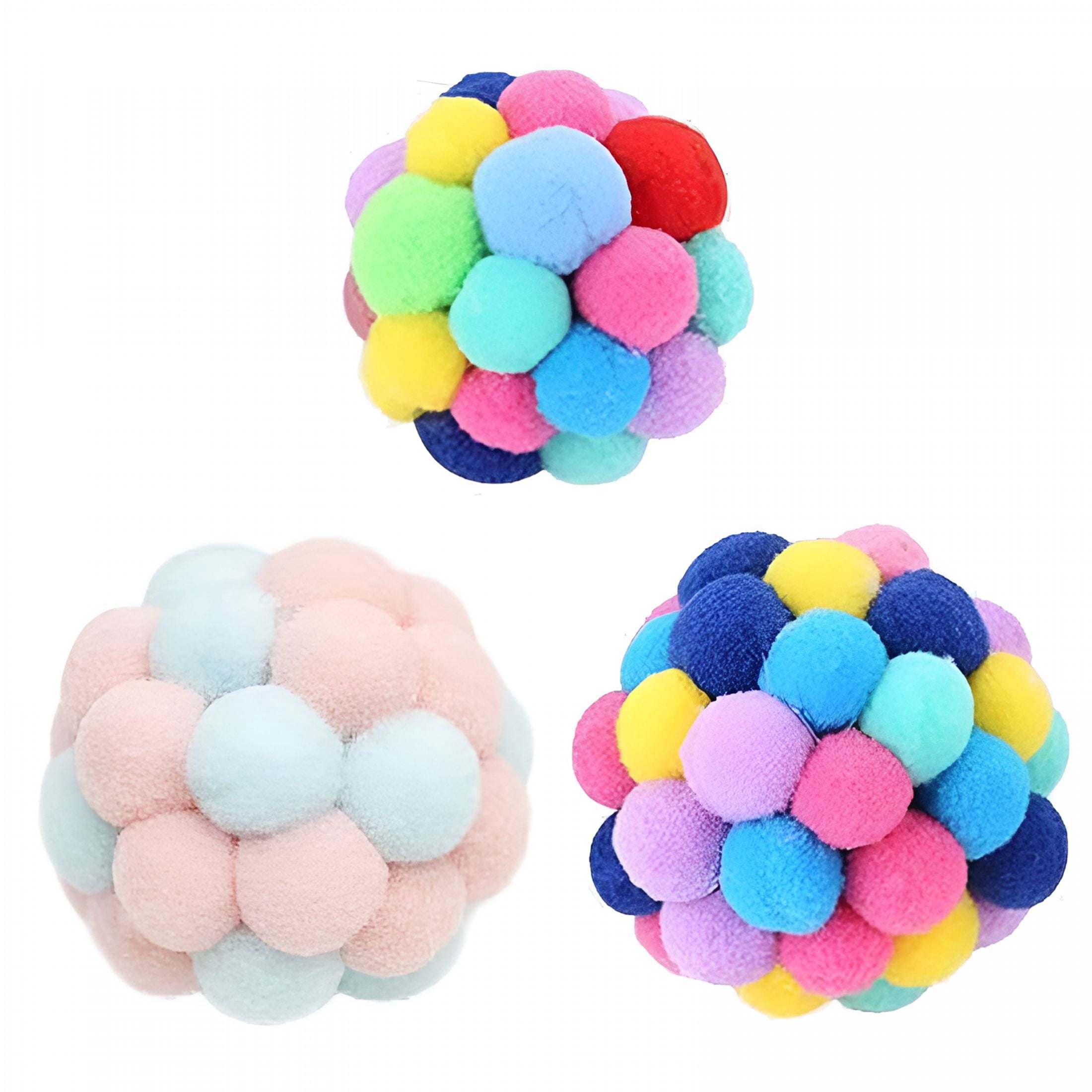 BESTSKY Cat Ball Toy, 3 pcs Handmade Colorful Woolen Yarn Balls SML ...