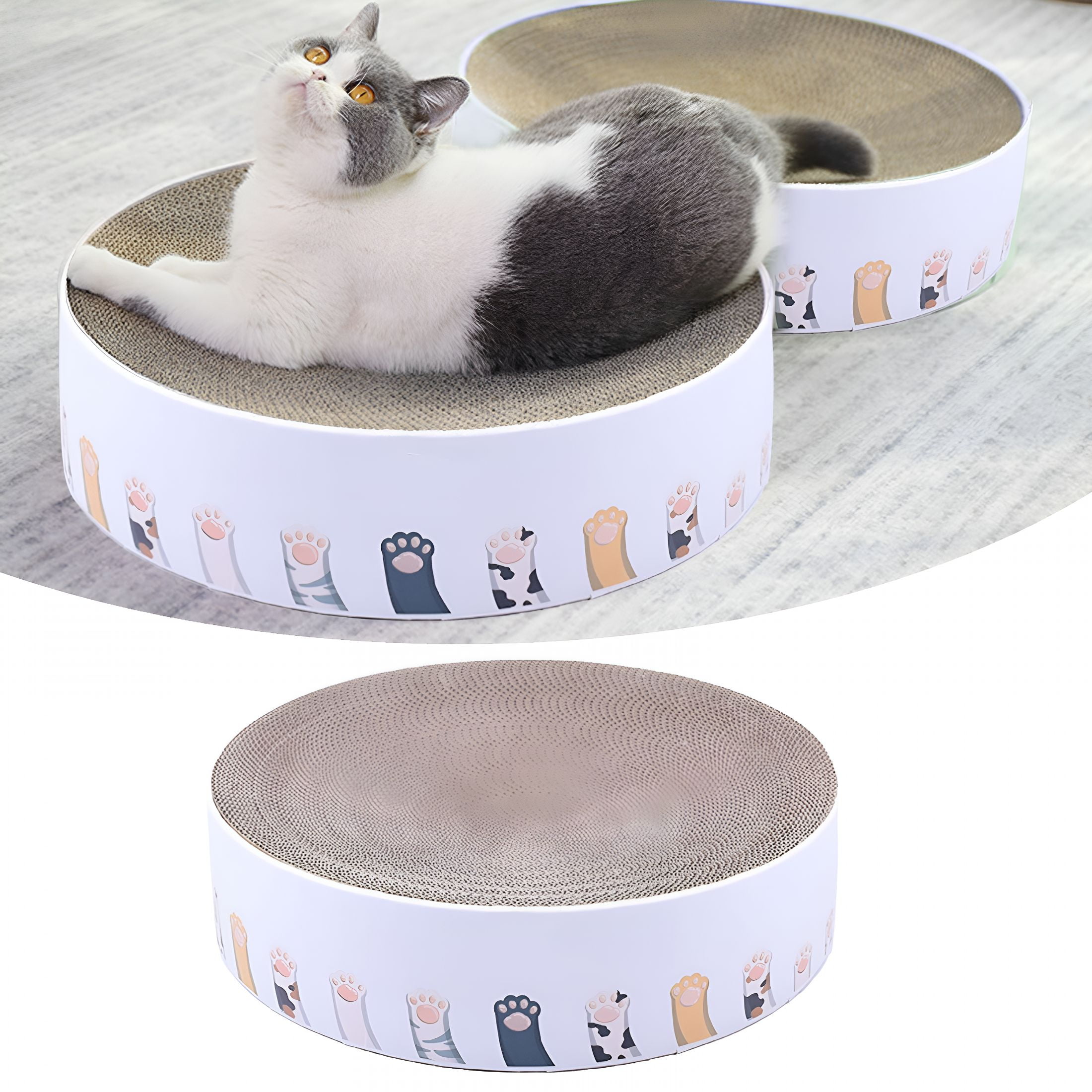 BESTSKY Cat Scratch Bed 2 In 1 Cardboard Cat Scratching Board Bowl ...