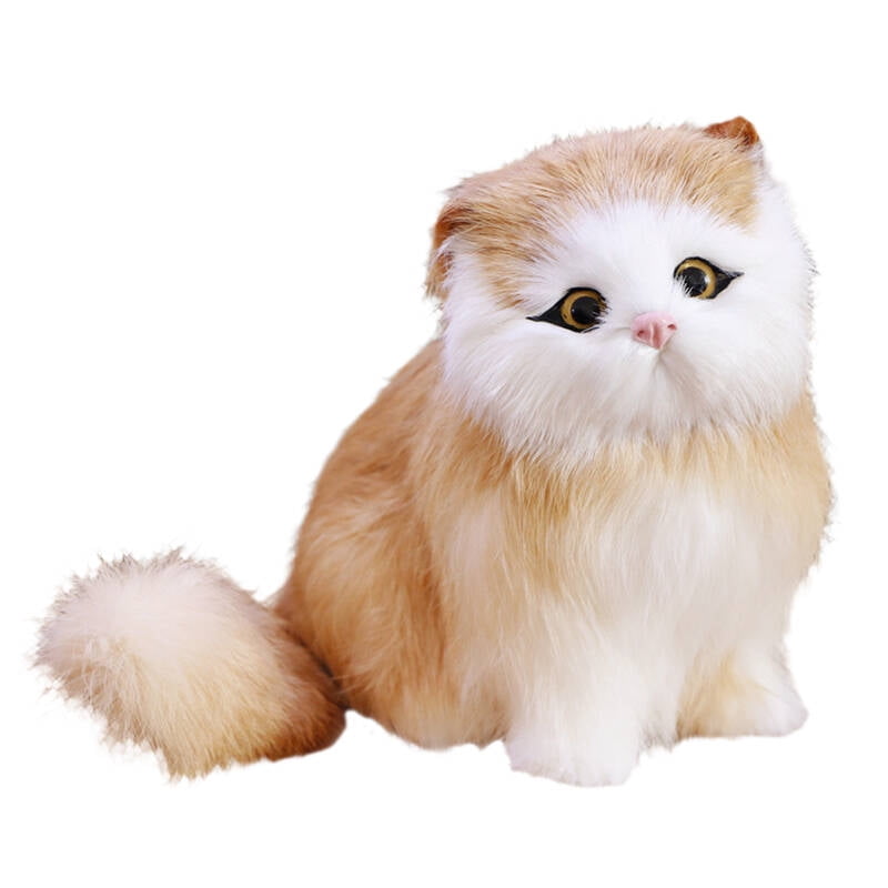 BESTSKY Cat Stuffed Animal,Lifelike Design Cat Stuffy,Cute Meowing ...