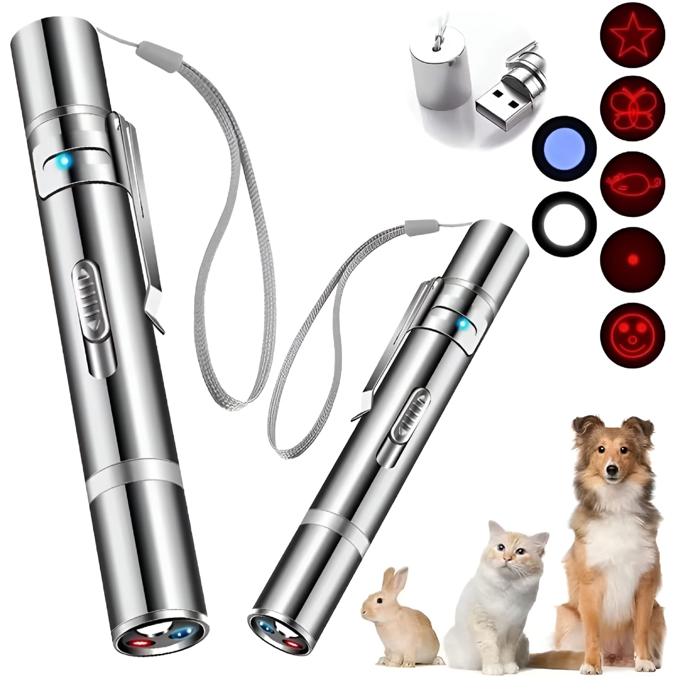 BESTSKY Cat Toys,Laser Pointer with 5 Adjustable Patterns,Usb Recharge ...