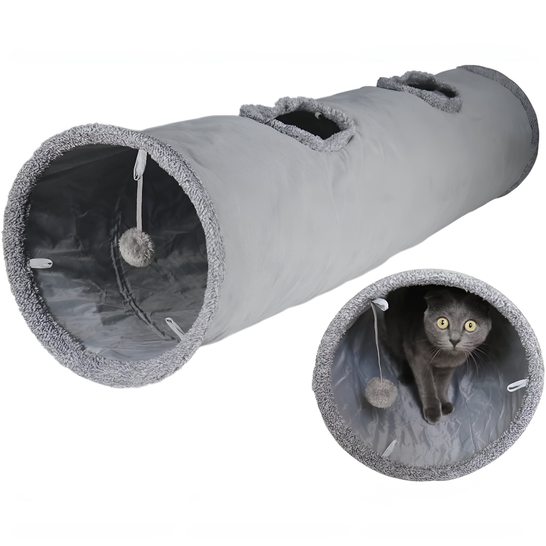 BESTSKY Cat Tunnel for Indoor Cats, 51×12 Inch Foldable Big Cat Tunnel ...