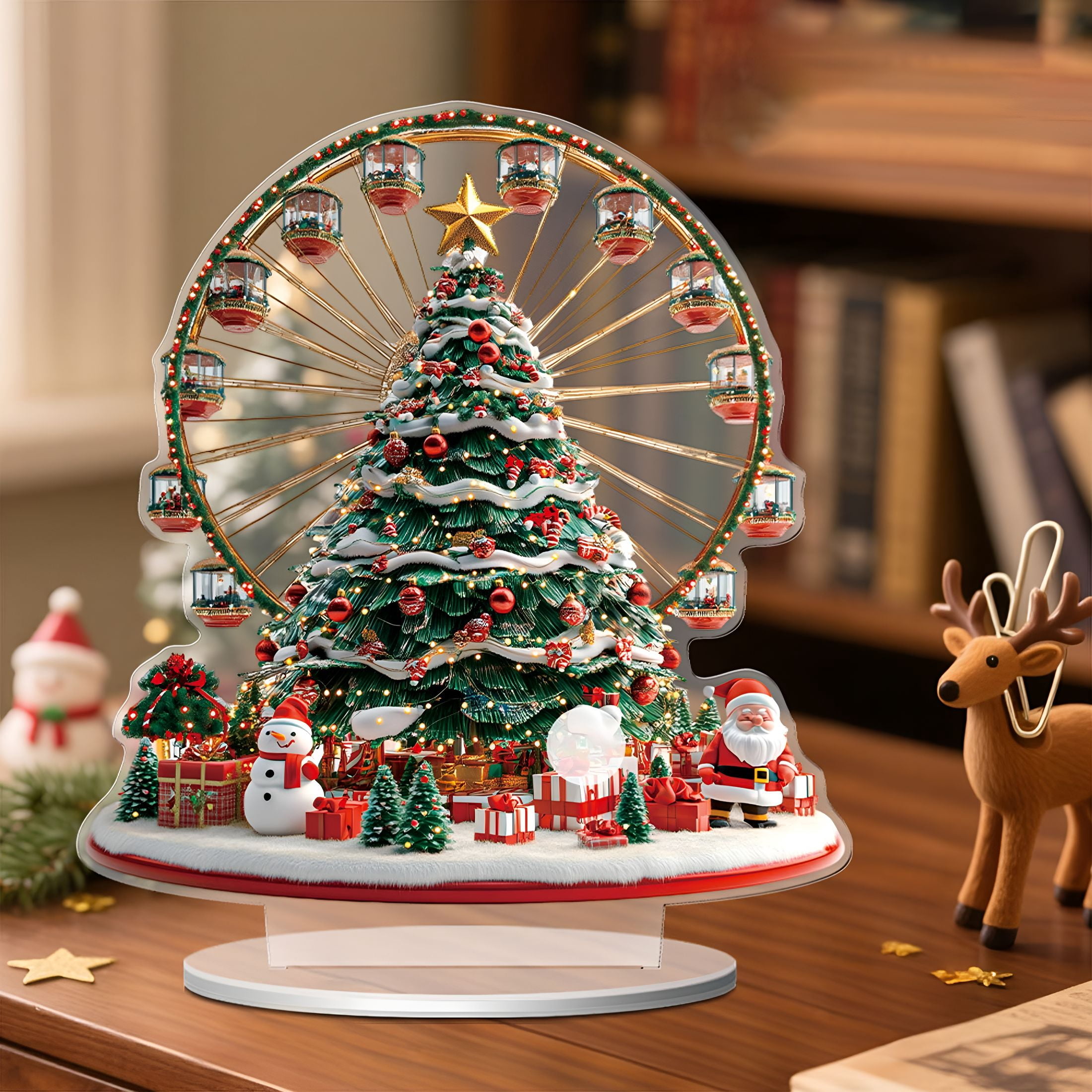 BESTSKY Christmas 2D Acrylic Christmas Tree Ornaments Home Decorations ...