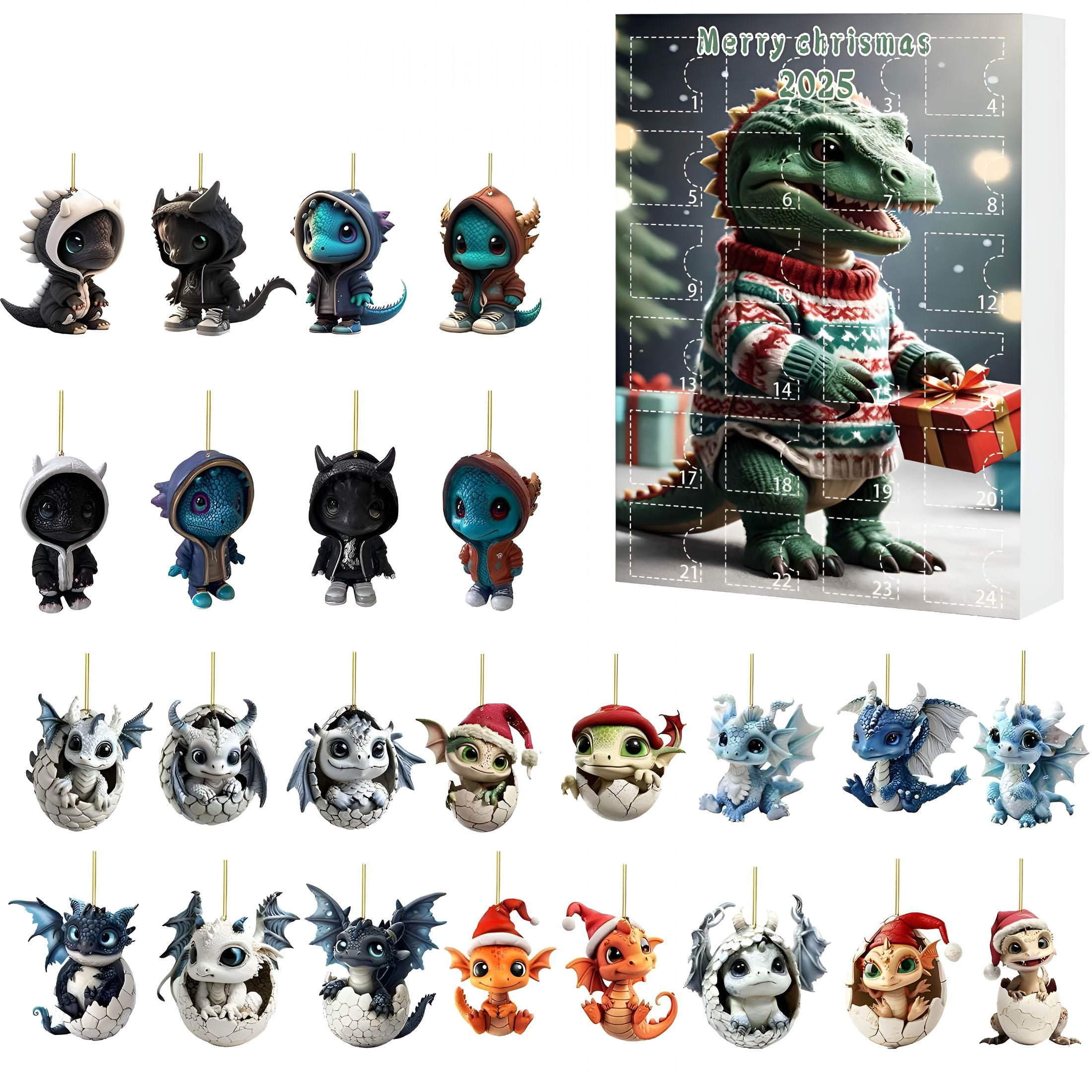 BESTSKY Christmas Dinosaur Countdown Surprise Blind Set Advent Calendar ...