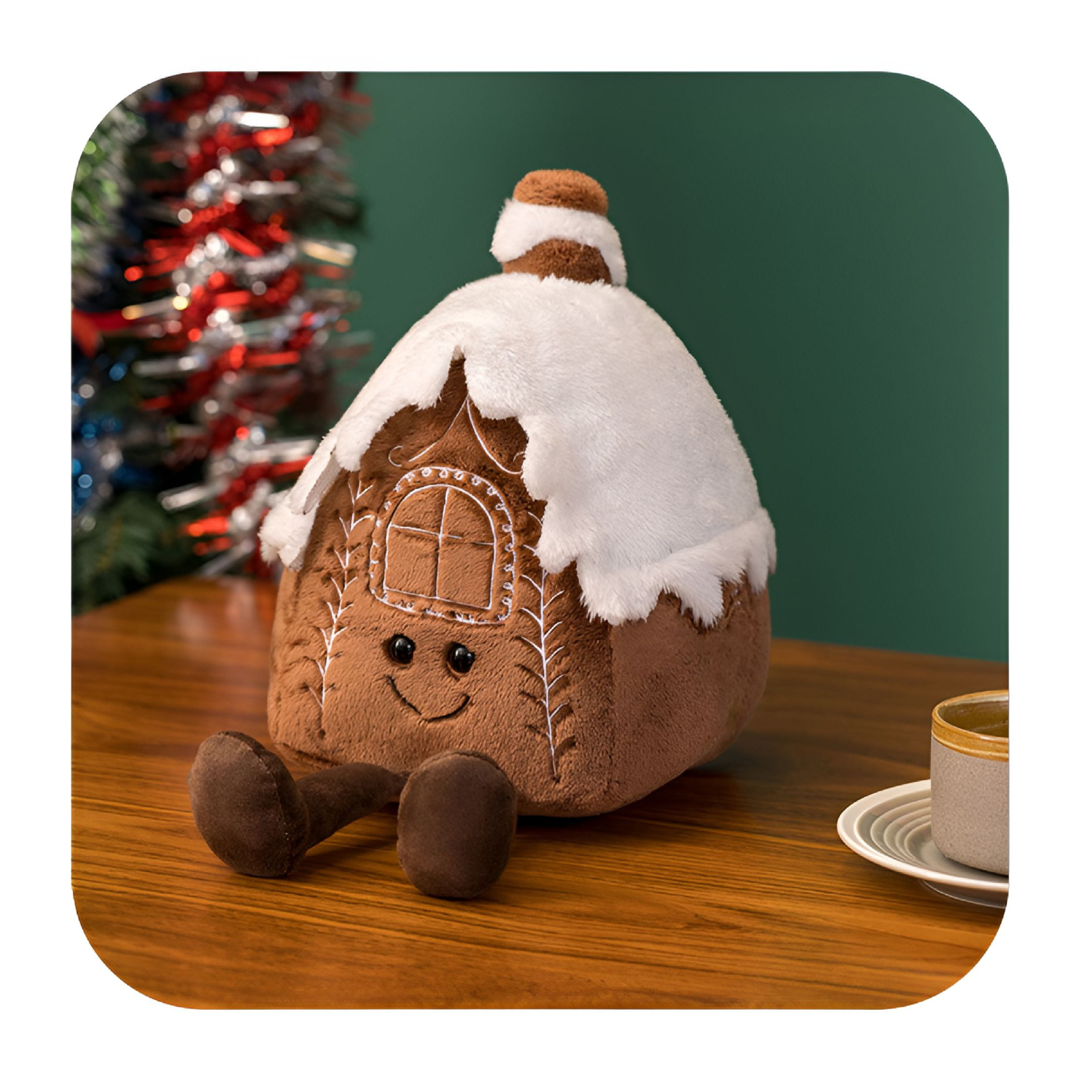 BESTSKY Christmas Plush Toy Cute House Wreath Christmas Tree Plush Doll ...