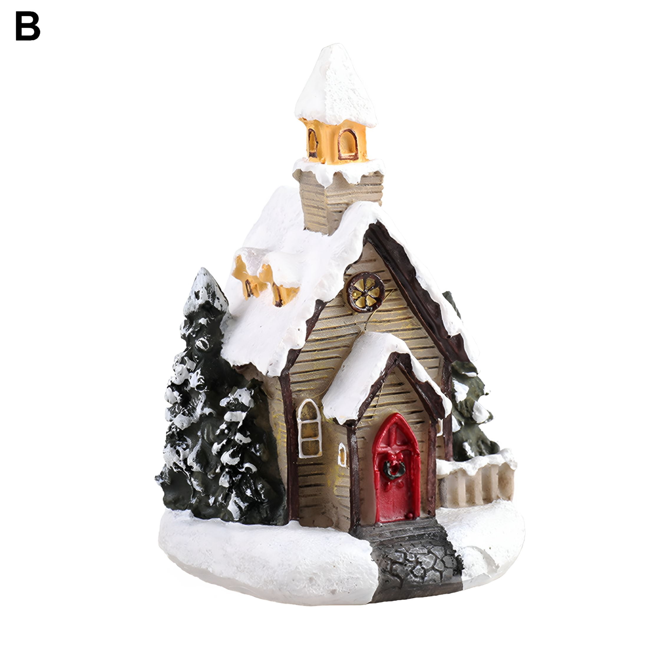 BESTSKY Christmas Scene House Village and Figurines with Fiber Optic ...