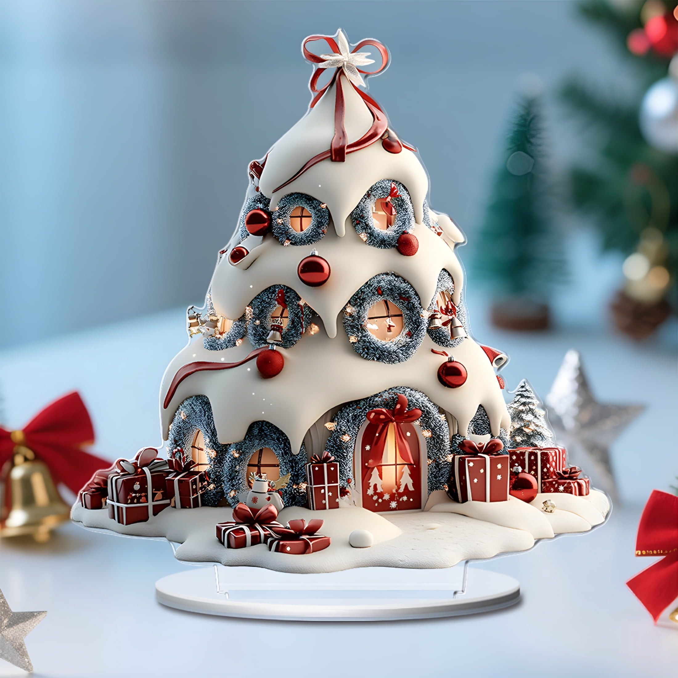 BESTSKY Christmas Village Gingerbread House Decorations - 2D Acrylic ...