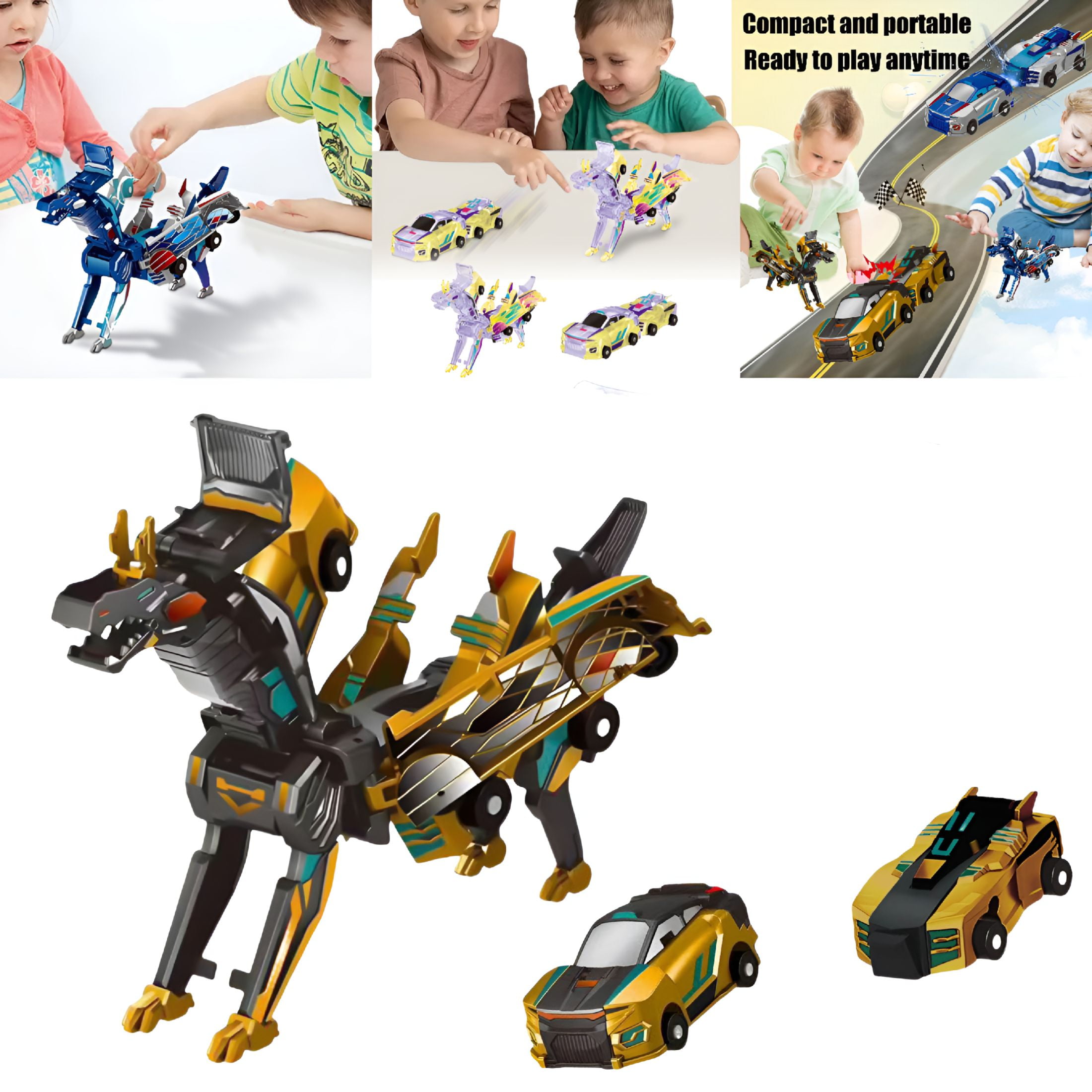 BESTSKY Collision Transforming Dinosaur Car Toy,Dinosaur Transformer ...