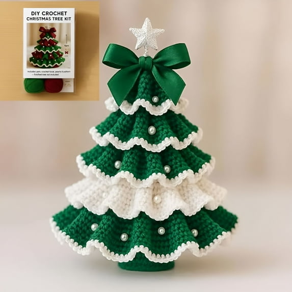 BESTSKY DIY Crochet Christmas Tree Kit – Handmade Holiday Decoration ...