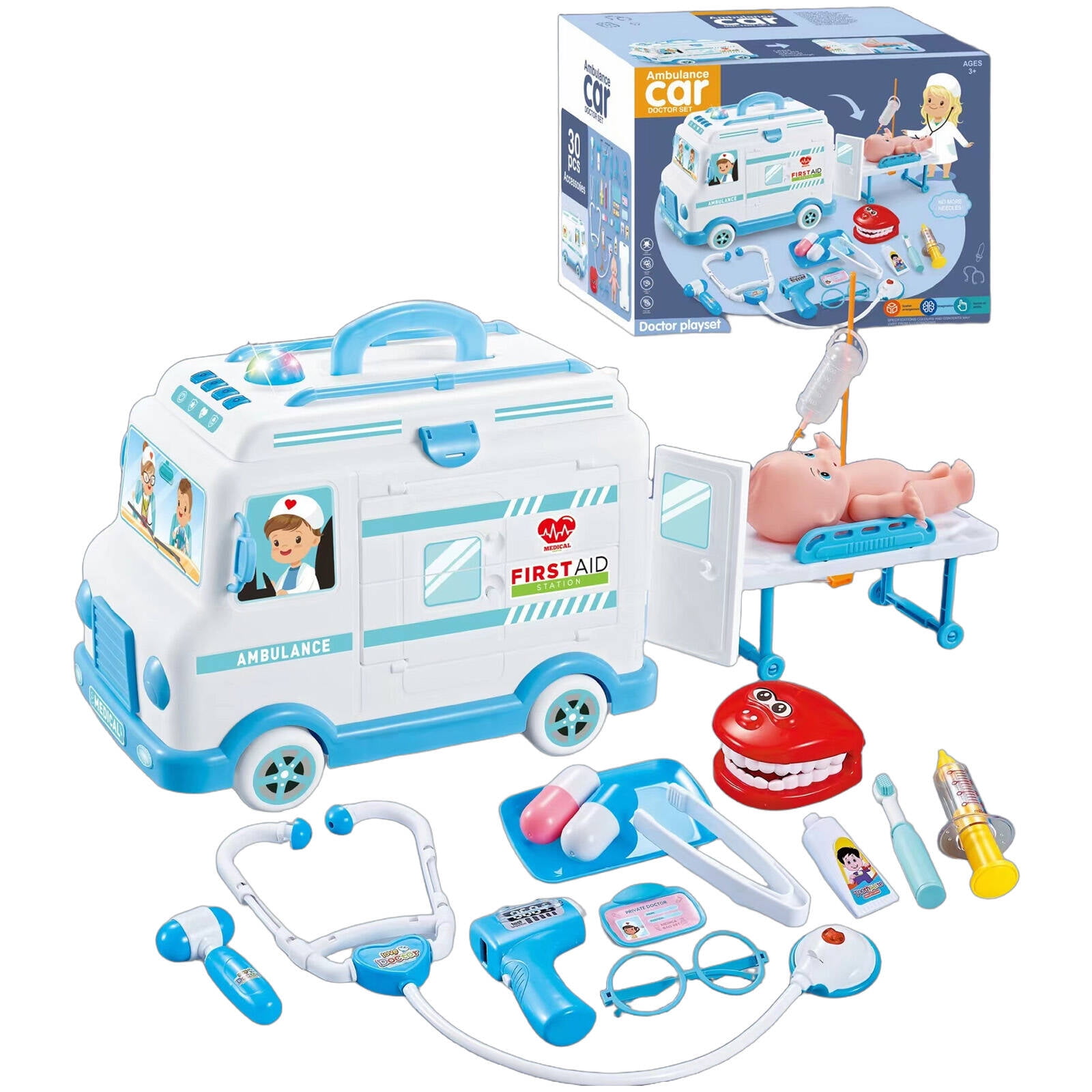 BESTSKY Doctor Kit for Kids,Large Capacity Double Door Kids Dentist ...