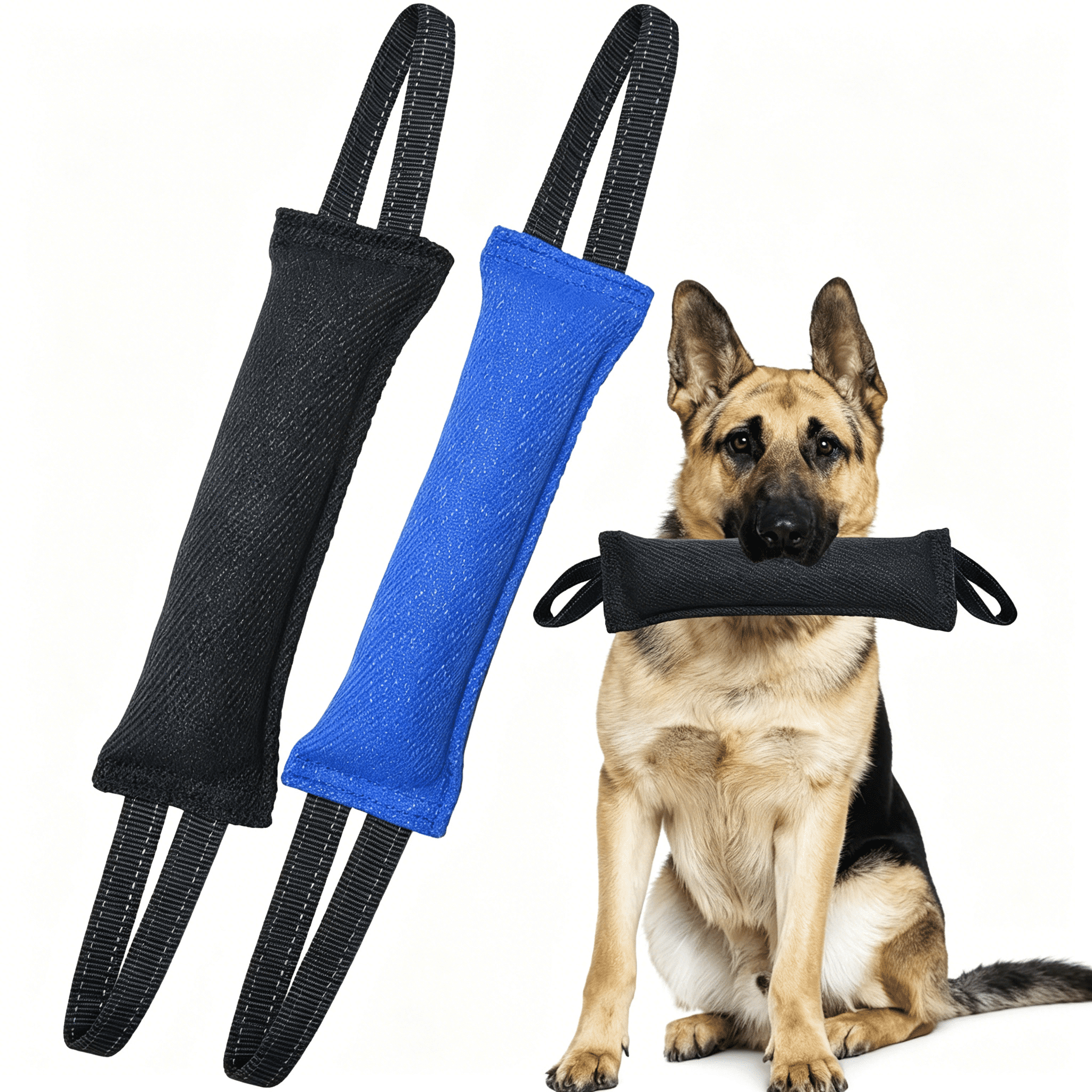 BESTSKY Dog Tug Toy Double Pack Tough Jute Bite Pillow Training ...