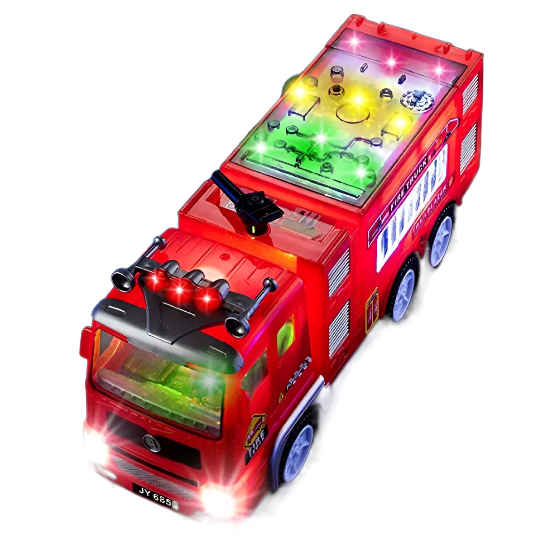 BESTSKY Electric Fire Truck Kids Toy - with Bright Flashing 4D Lights ...