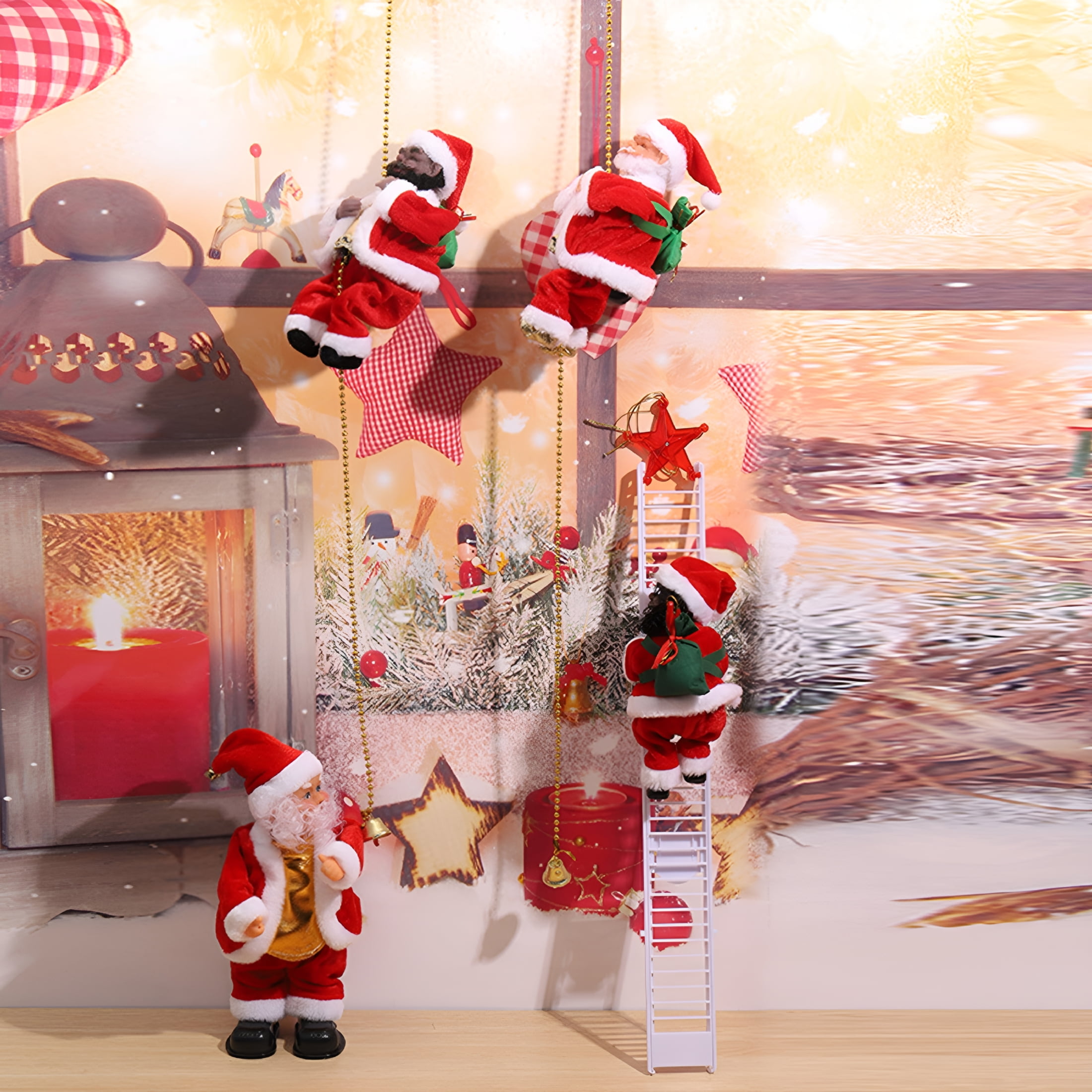 BESTSKY Electric Santa Climbing Rope Battery Operated Climbing Santa ...