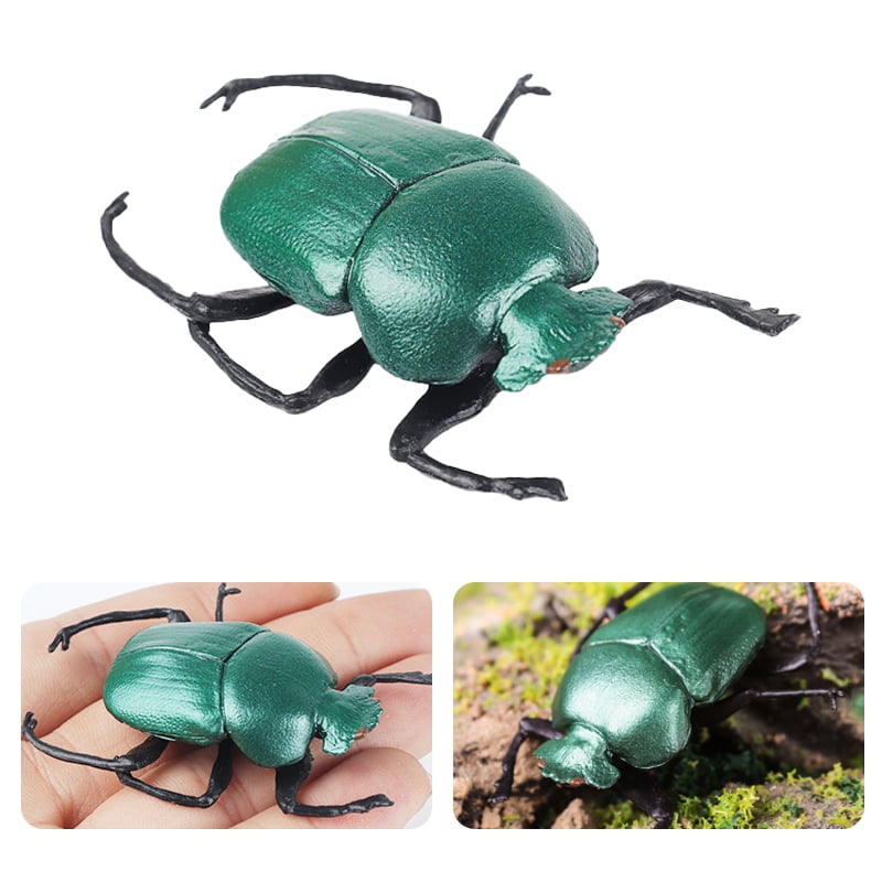 BESTSKY Fake Bugs,Green Dung Beetle Bug Toys,Hard Surface Plastic ...