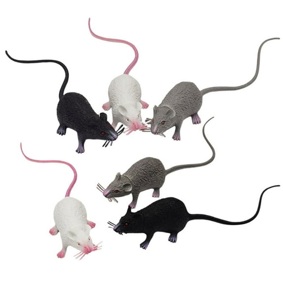 BESTSKY Fake Rat Prank Stuff-Plastic Mouse Halloween Decorations 6 PCS ...