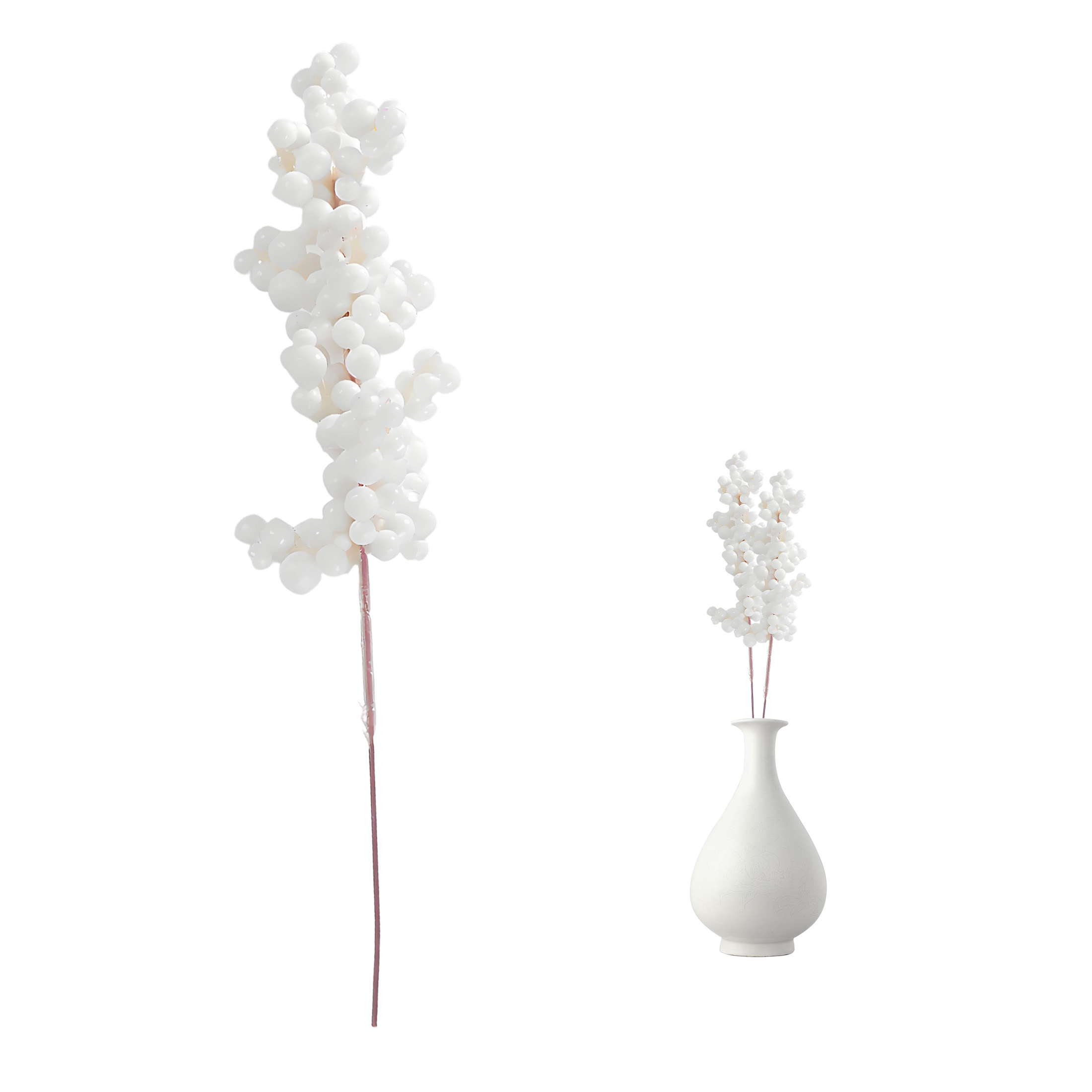 BESTSKY Faux Flowers,Flexible Foam Berries Christmas Decor,Yearly ...