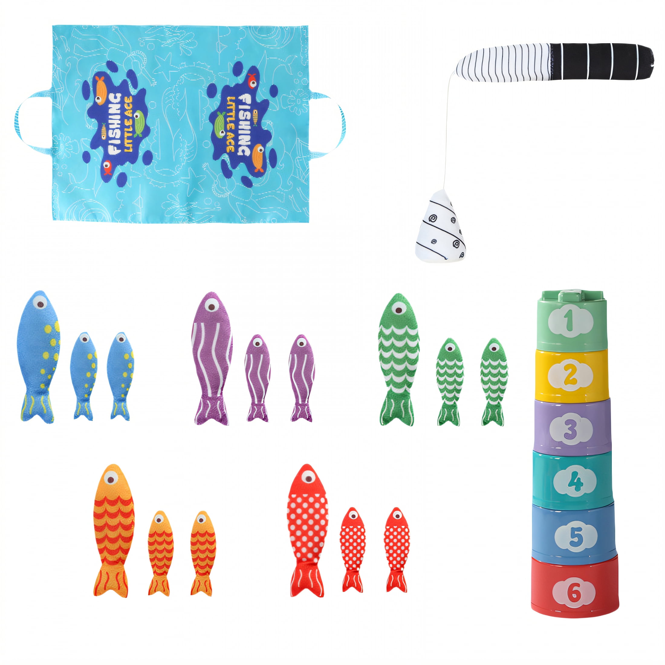 BESTSKY Fishing Game,Number Awareness Learning Toys,Stacking Puzzle ...