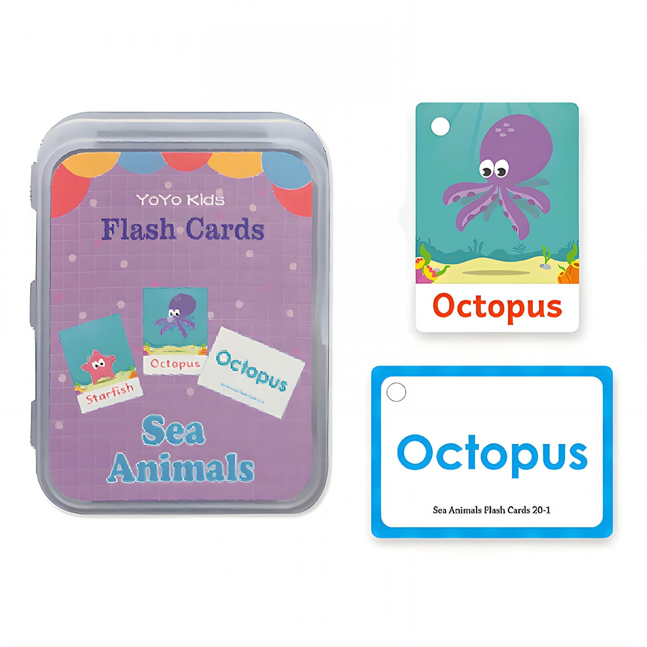 BESTSKY Flash Cards,Sea Animals Flash Cards for Toddlers,Double-Sided ...