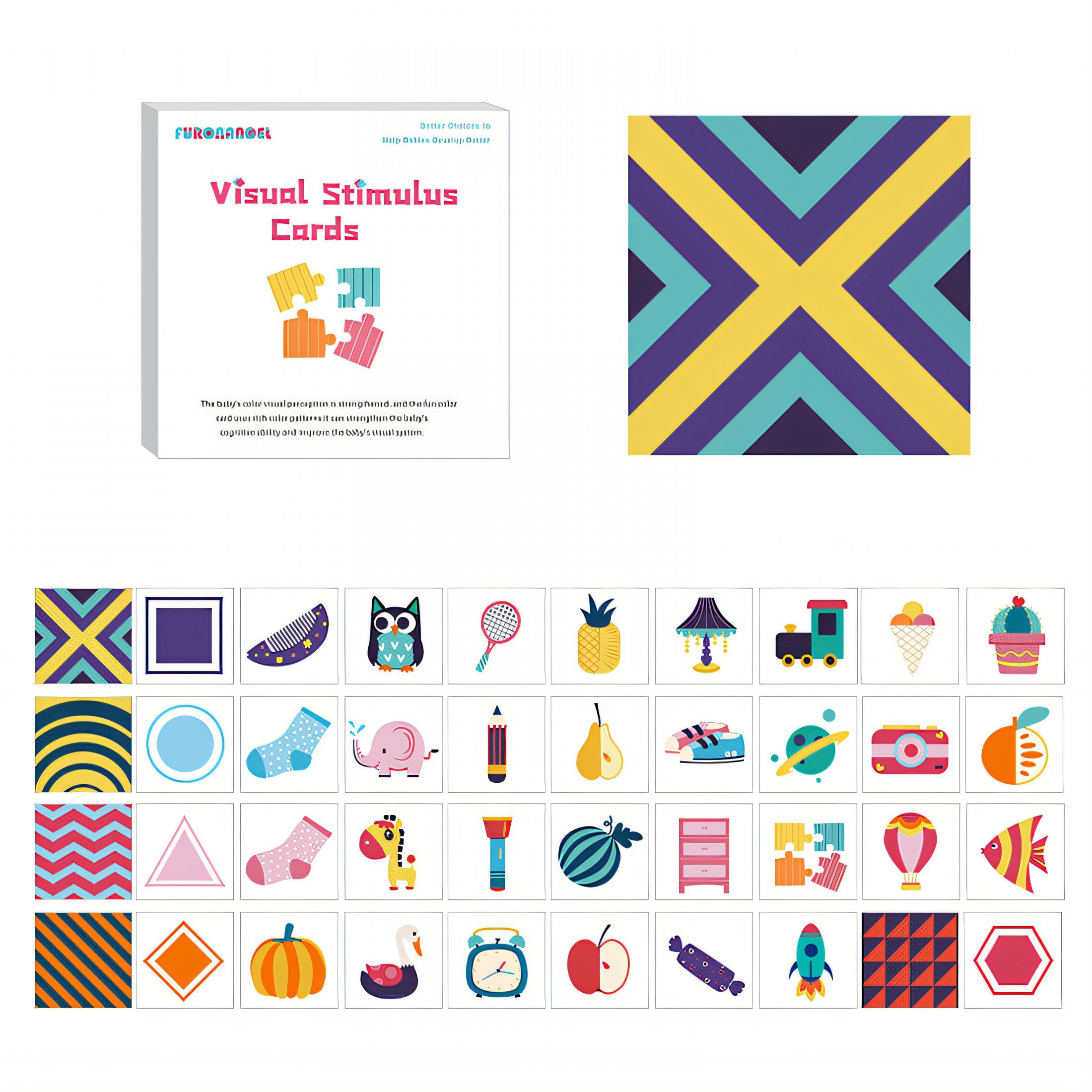 BESTSKY Flash Cards,Pattern Flash Cards for Toddlers,Double-Sided Flash ...