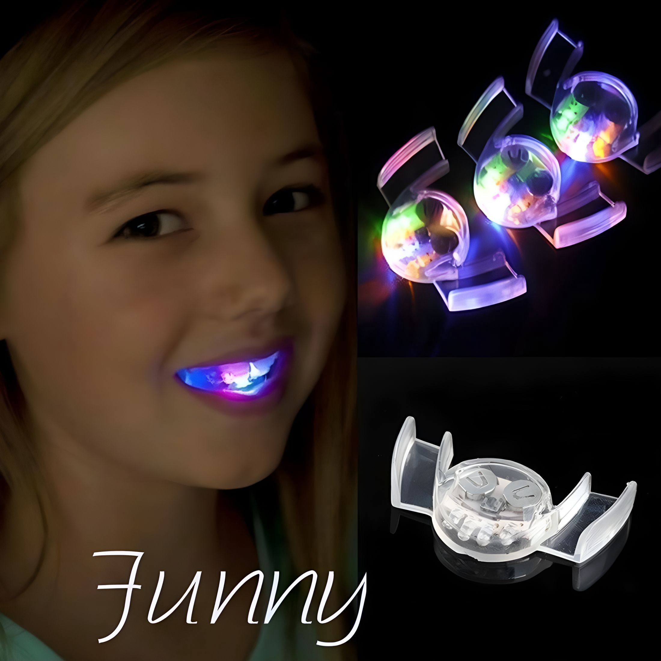 BESTSKY Flashing Light Up Mouth Braces Piece Glow Teeth for Halloween ...