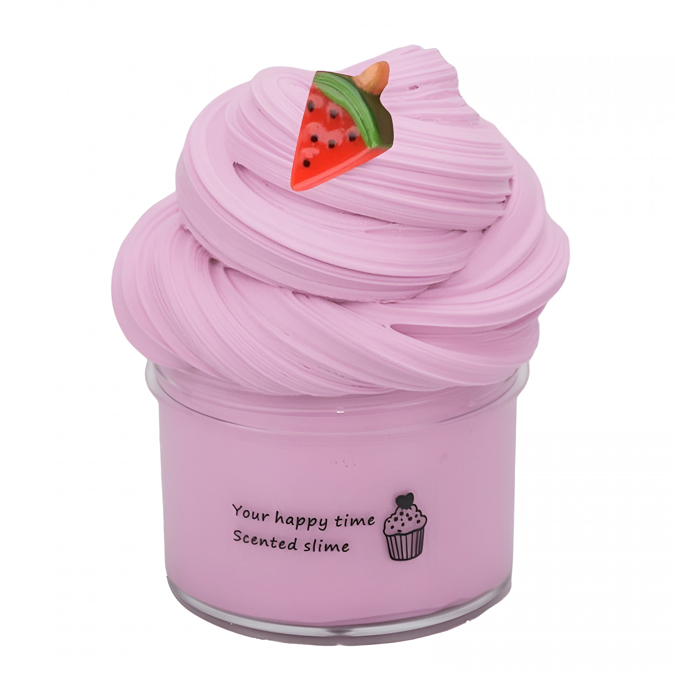BESTSKY Fluffy Pink Scented Slime with Watermelon Charm Soft,Stretchy ...