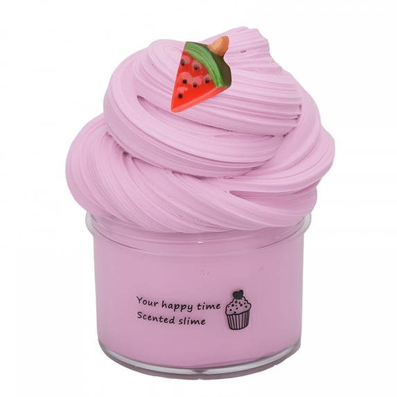 BESTSKY Fluffy Pink Scented Slime with Watermelon Charm Soft,Stretchy ...