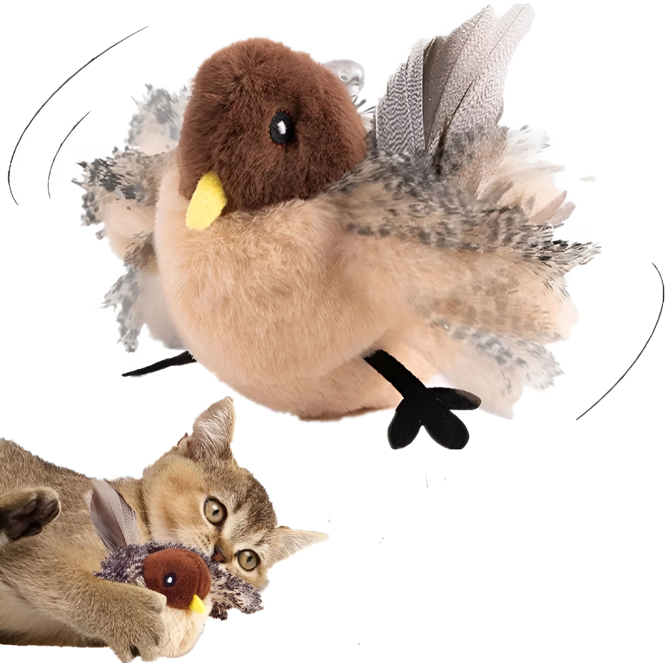 BESTSKY Flying Bird Cat Toys for Indoor Cats Rechargeable Flapping Bird ...