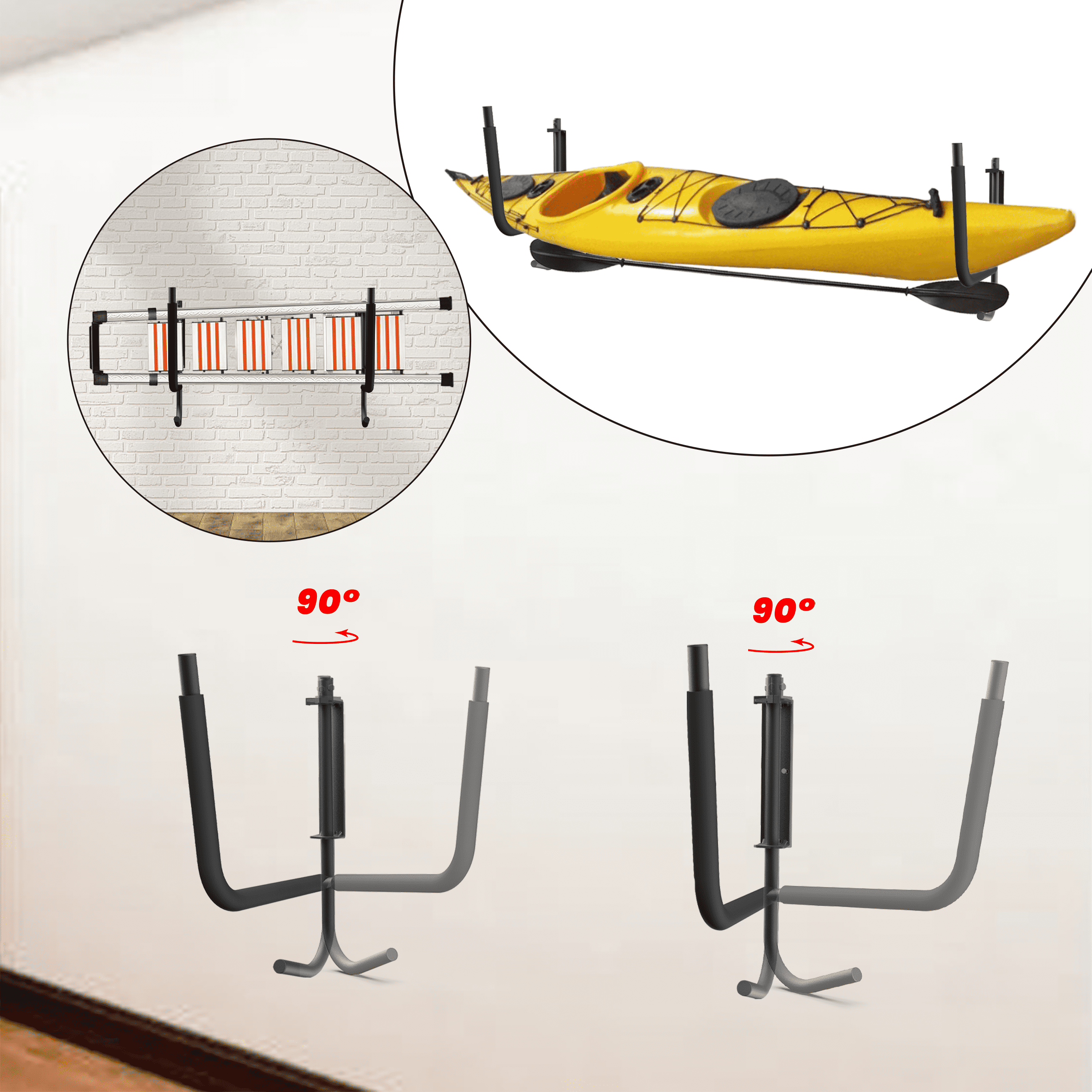 FDB Folding Kayak Snowboard Surfboard Paddleboard Wall Cradle Mount ...