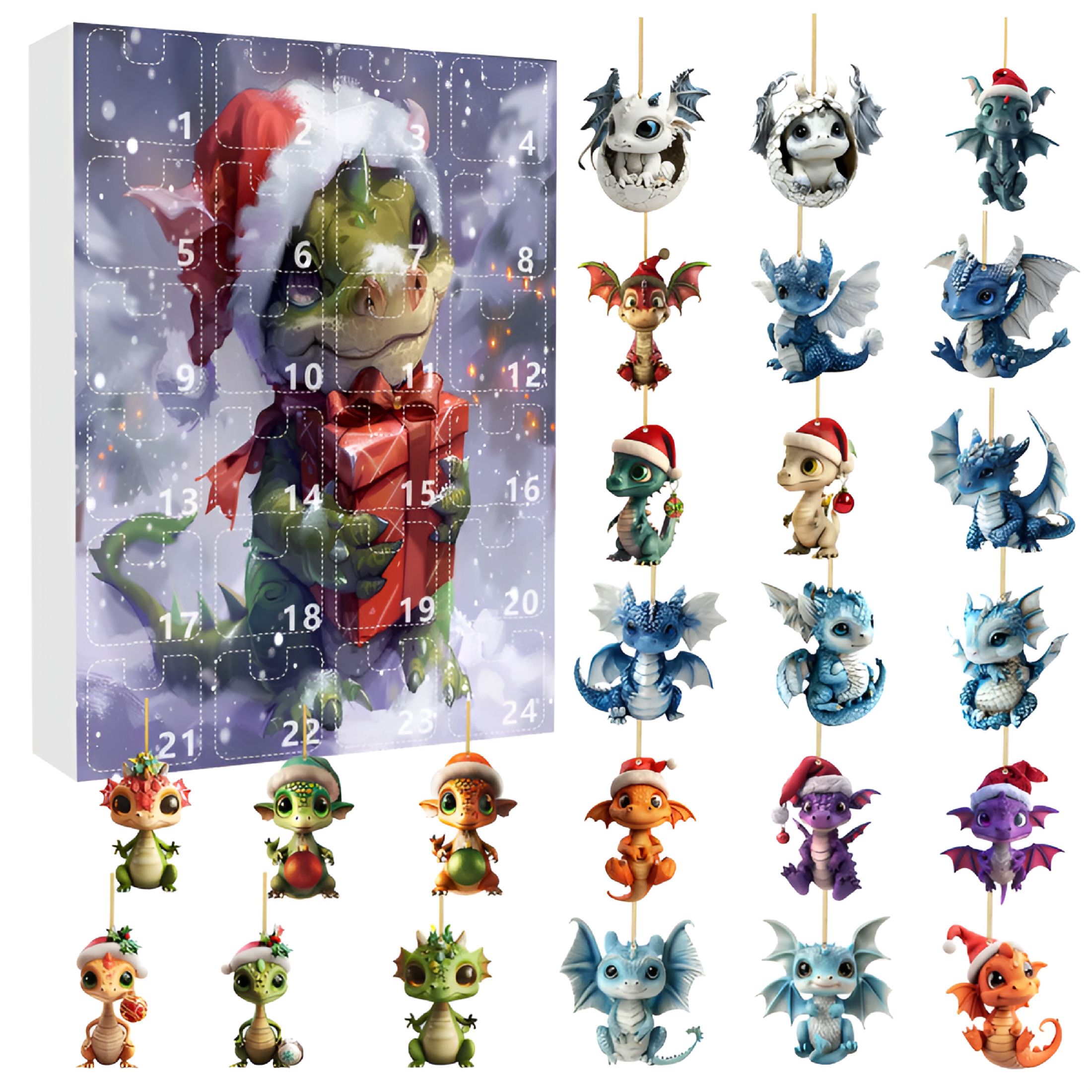 BESTSKY Funny Dragon Advent Calendar for Kids 24 Days Countdown ...