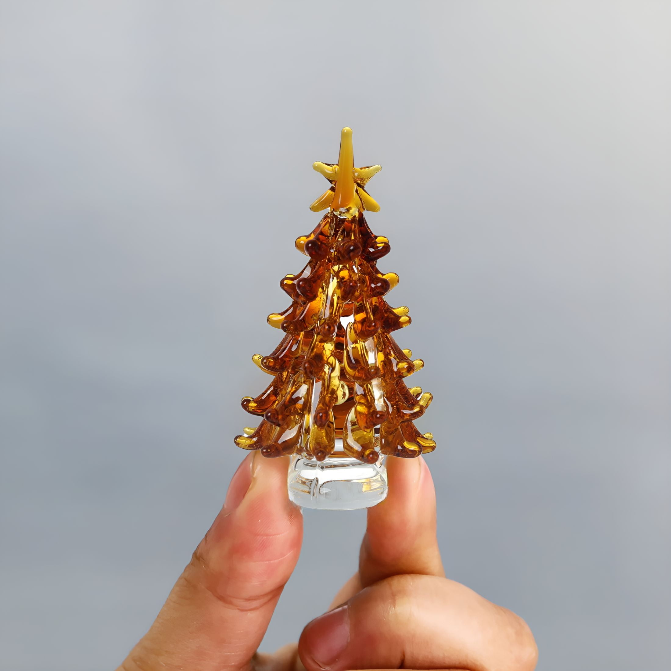 BESTSKY Glass Christmas Tree for Tabletop Mini Crystal Christmas Tree ...