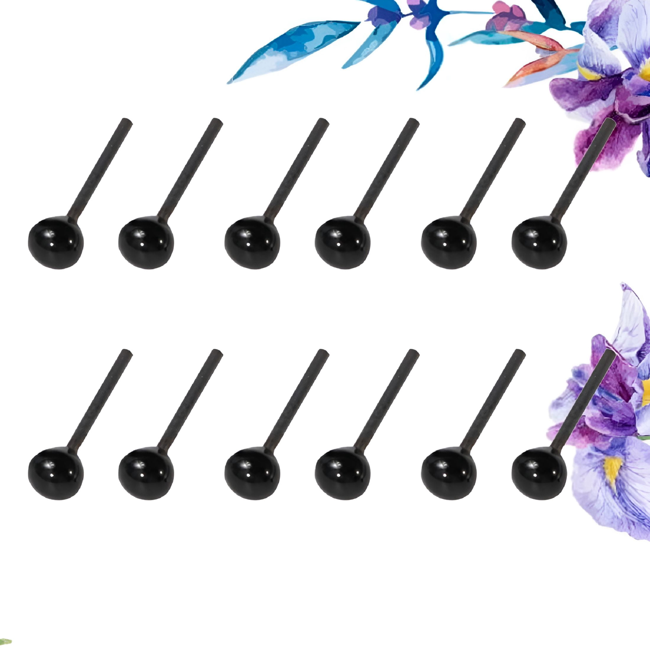 BESTSKY Glass Doll Eyes 2MM Black Glass Eyes DIY Eyeball Safety Eyes ...