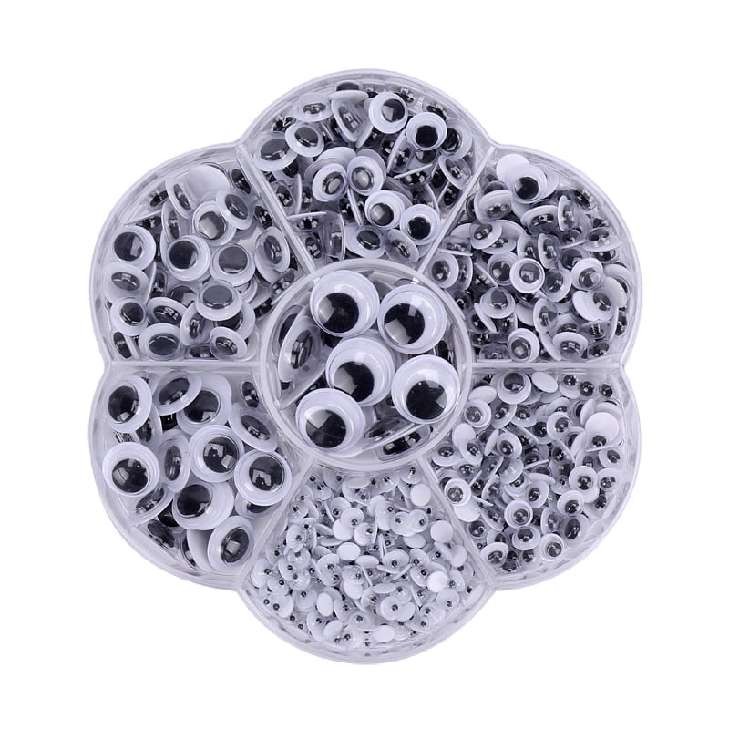 BESTSKY Googly Eyes Kit,7-Compartment Storage Box Googly Eyes Self ...