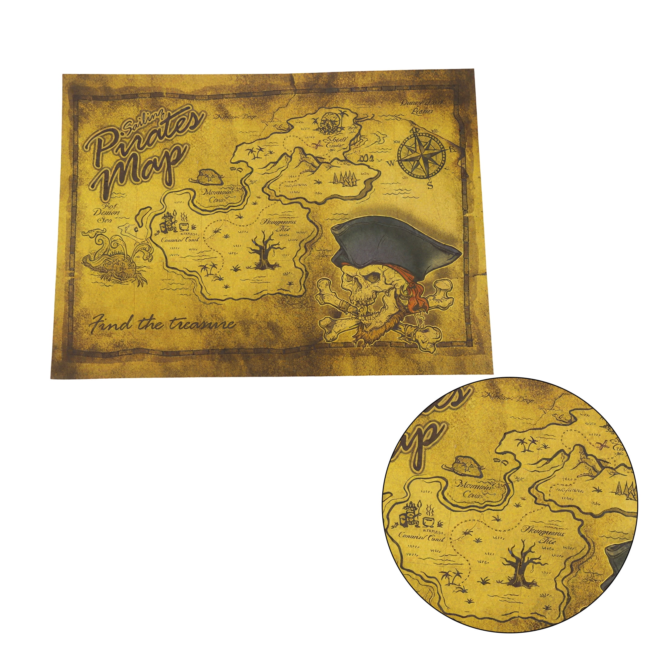 BESTSKY Halloween Toys,Pirate Brown Paper Map Trick Play,Decorate Party ...