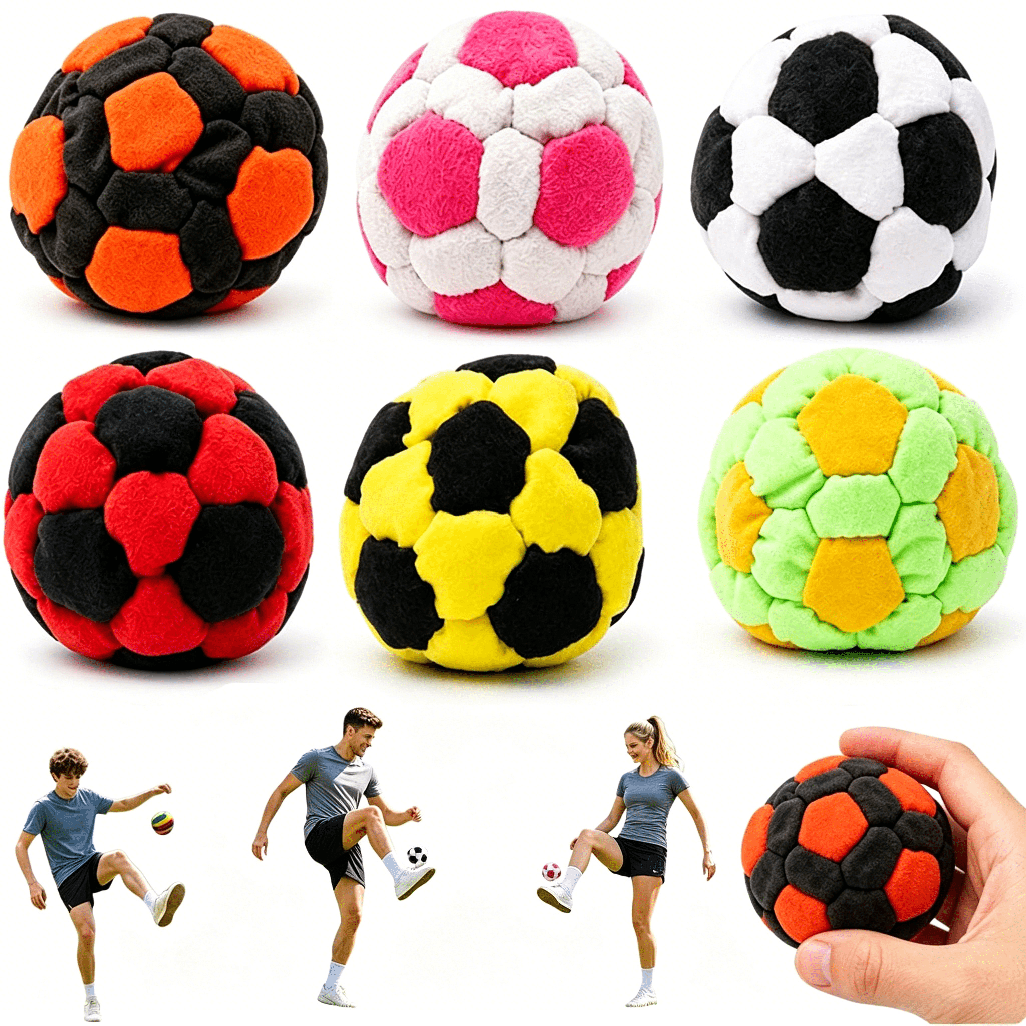 BESTSKY Hand-Made Knitted Footbags Set - Colorful Crochet Footbag for ...