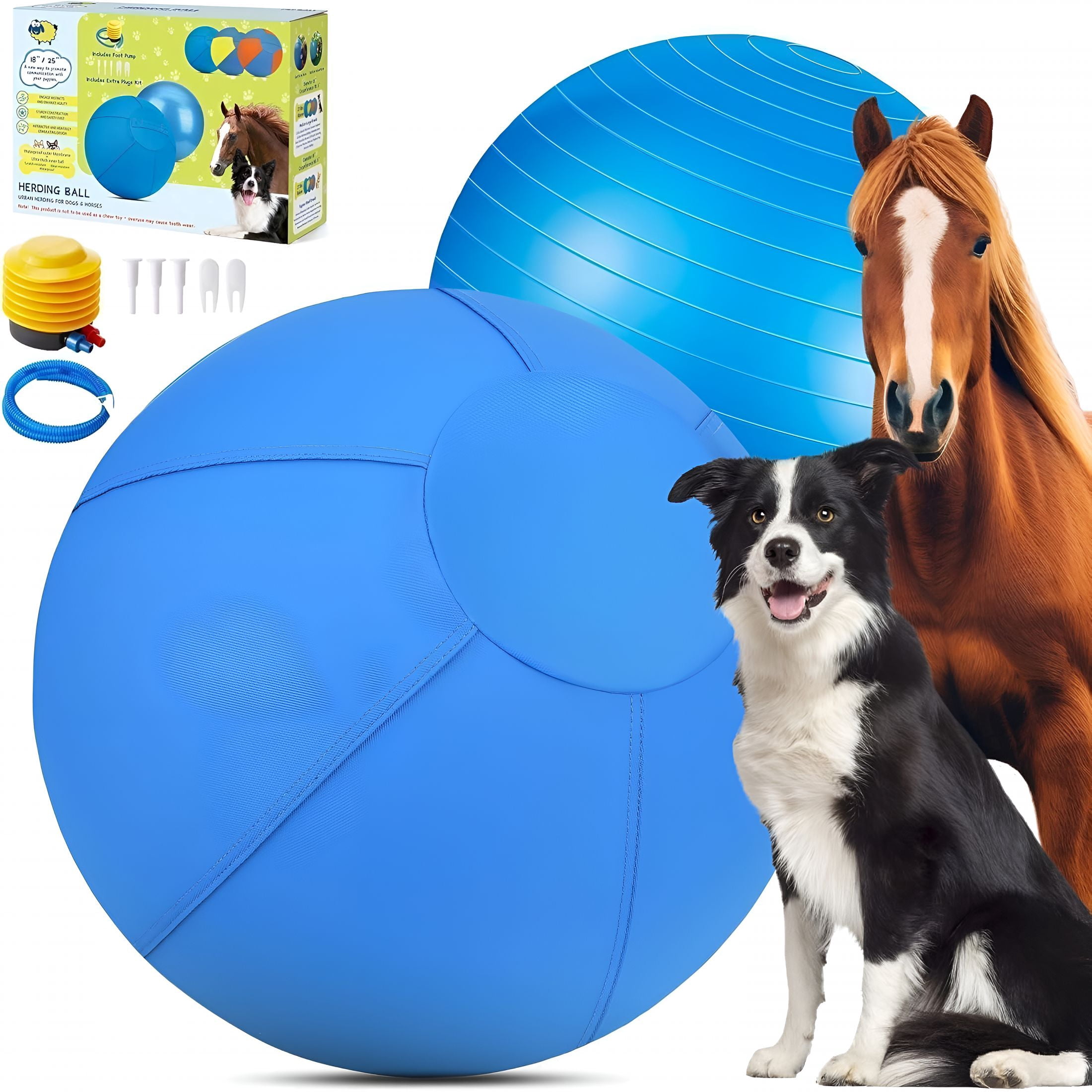 BESTSKY Herding Ball for Dogs-18"Medium Herding Ball with Anti-Burst ...