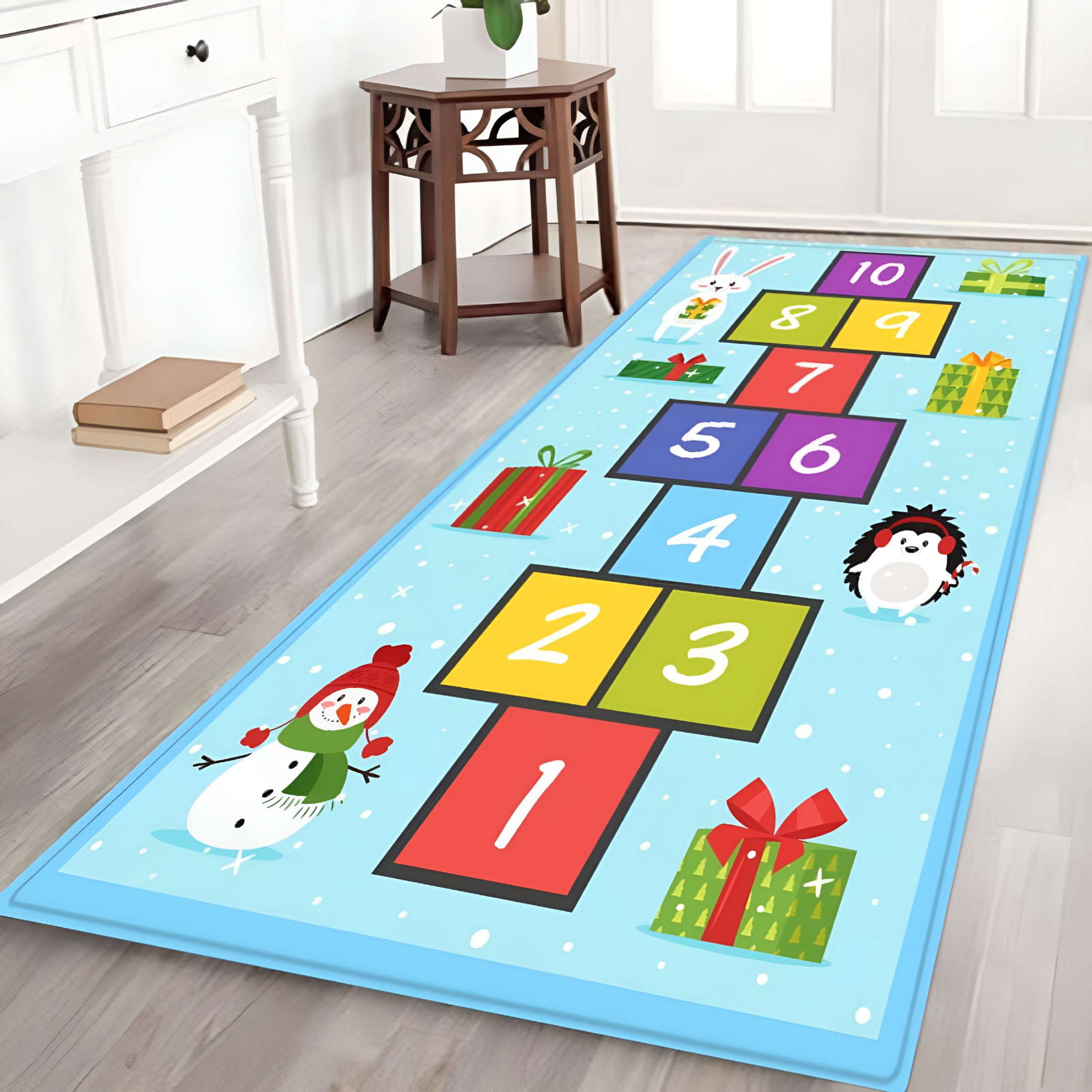 BESTSKY Hopscotch Rug, Durable Woven Anti Slip Floor Carpet, Kids Floor ...
