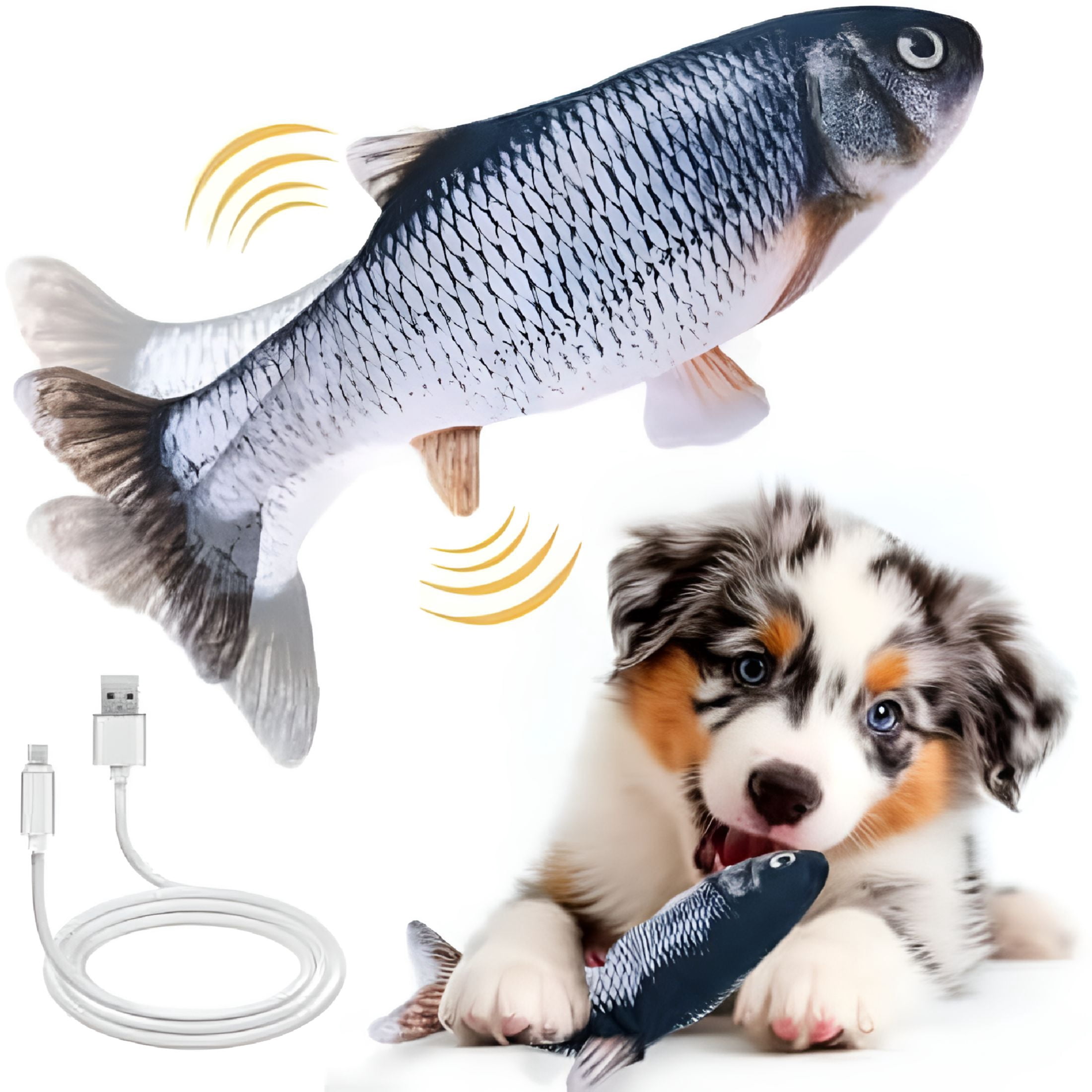 BESTSKY Interactive Dog Toys - Upgrade Flopping Fish Dog Toy to Keep ...