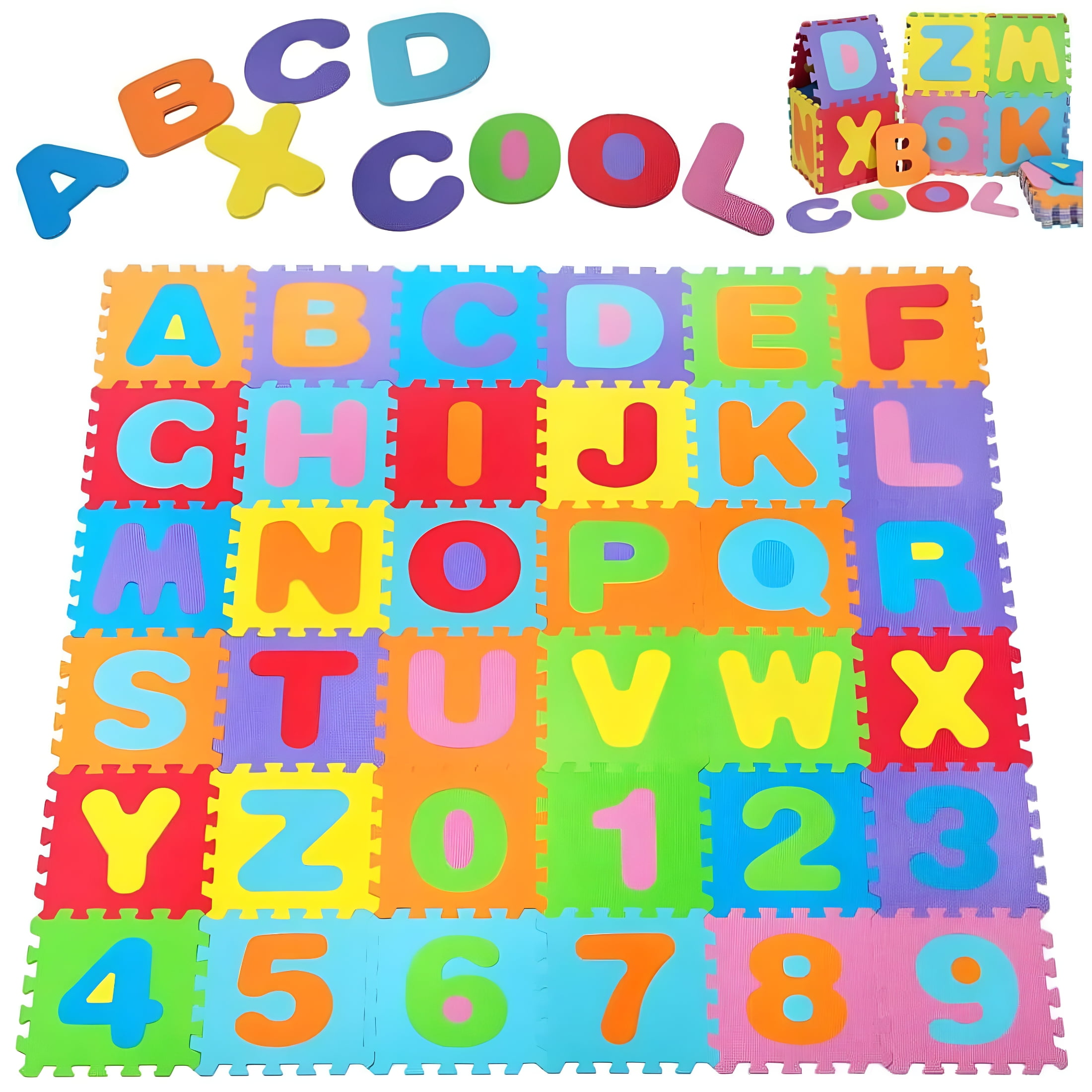 BESTSKY Kids Foam Puzzle Play Mat (36-Piece Set) Interlocking Floor ...