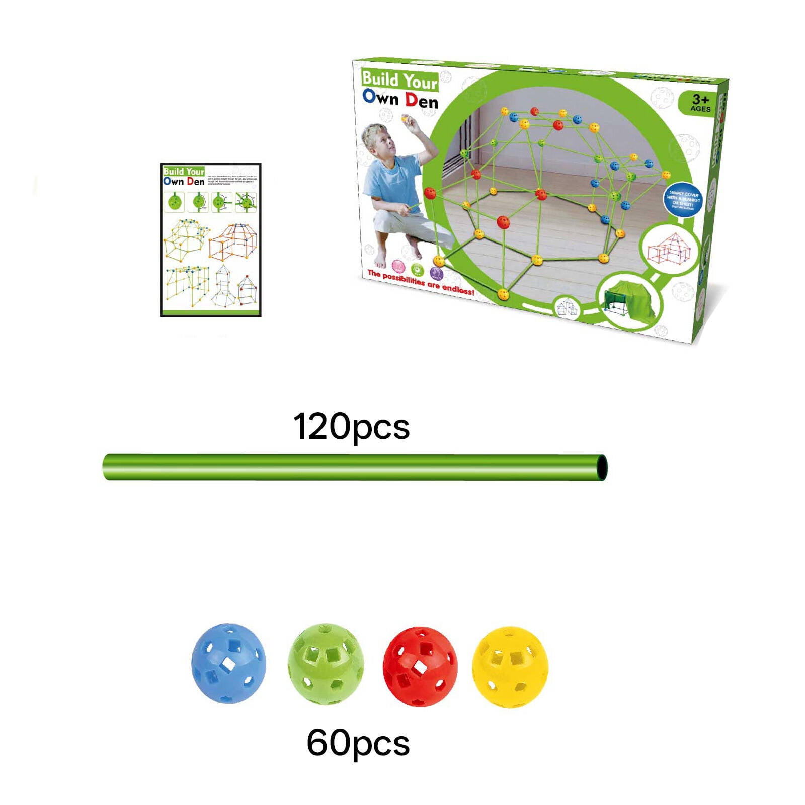 BESTSKY Kids Toys Creative Play Kids Fort Building Blocks Fort Building ...