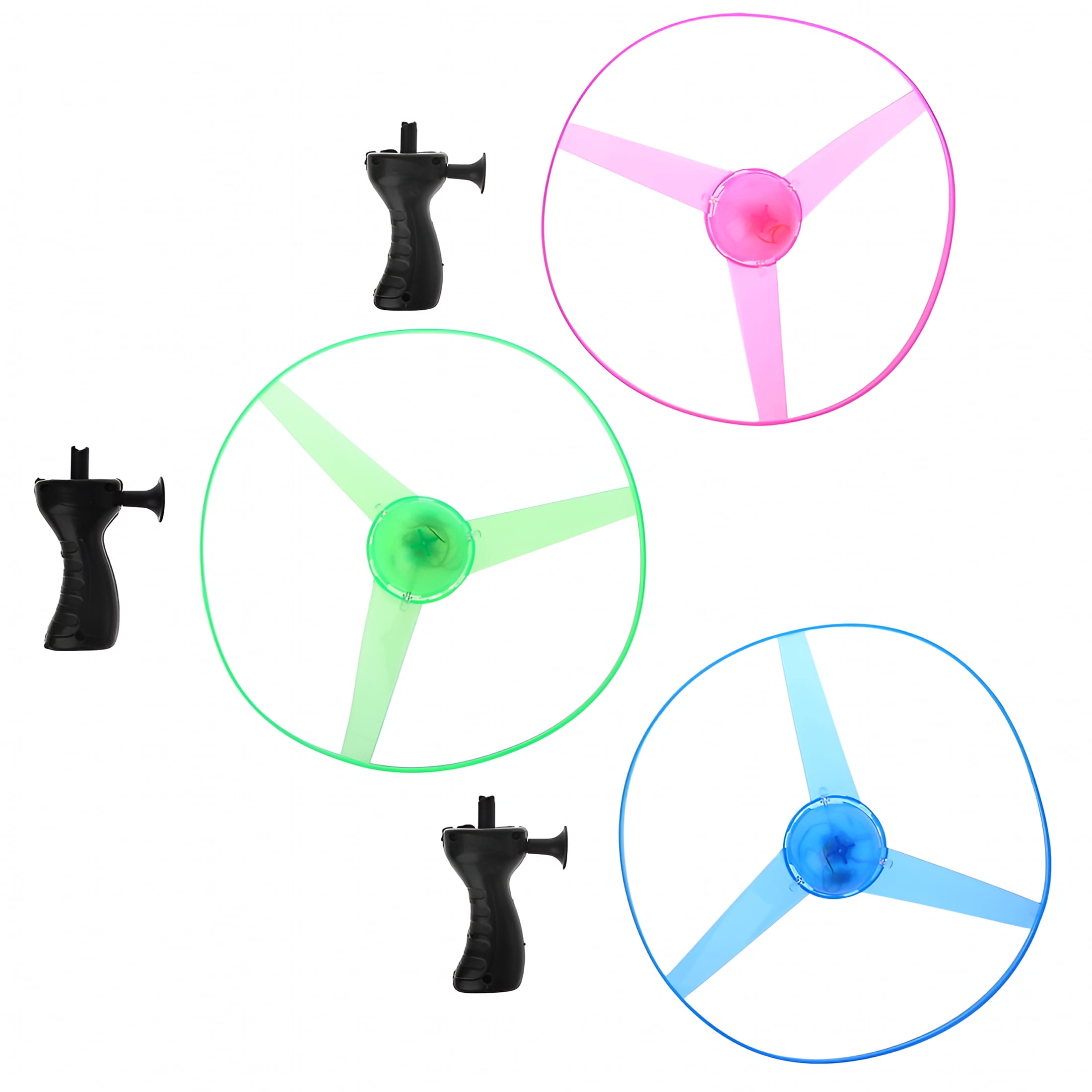 BESTSKY LED Flashing Plastic Pull String Flying Saucer Propeller Toy ...