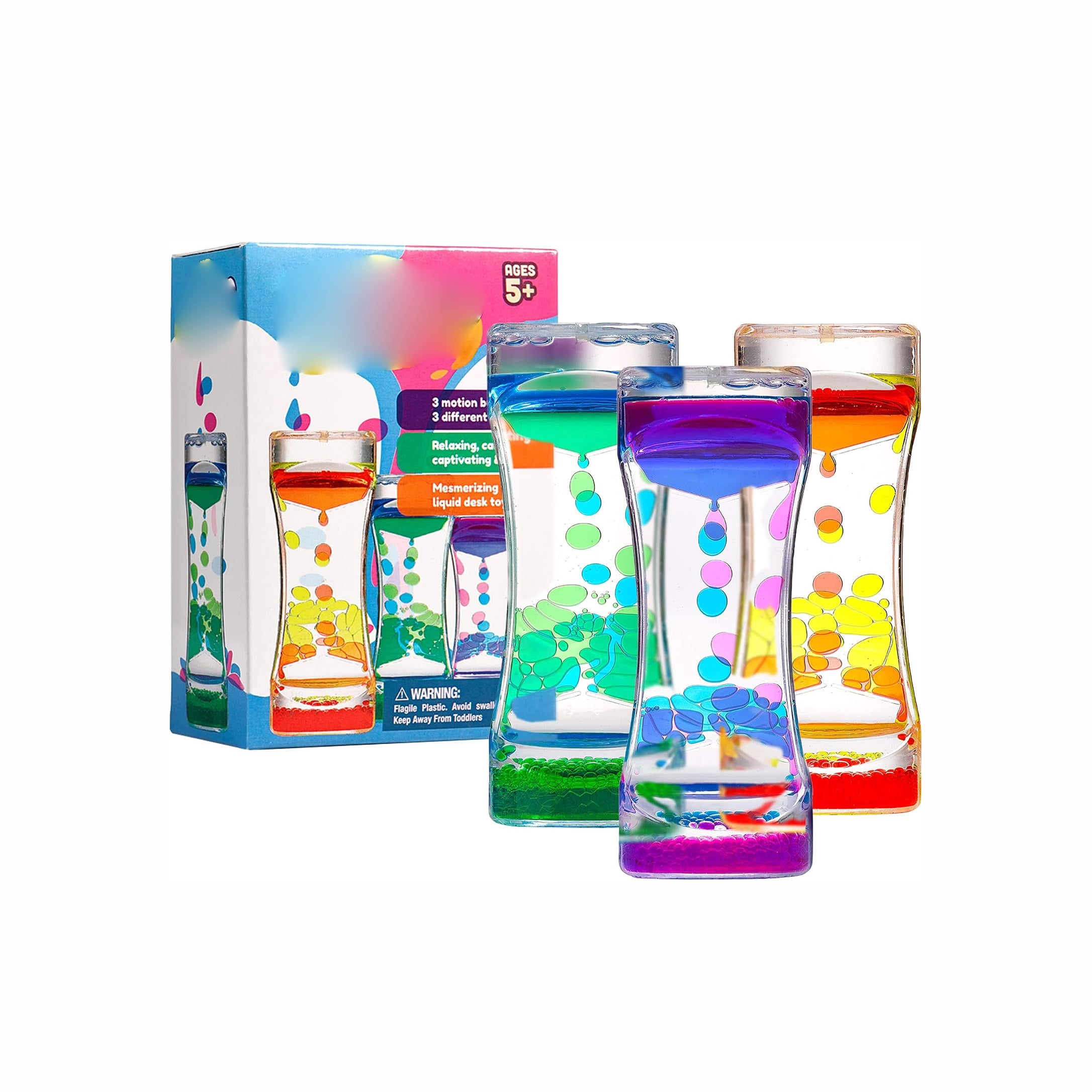 BESTSKY Liquid Motion Bubbler-3Pcs-Sensory Fidget Desk Toy for Kids ...