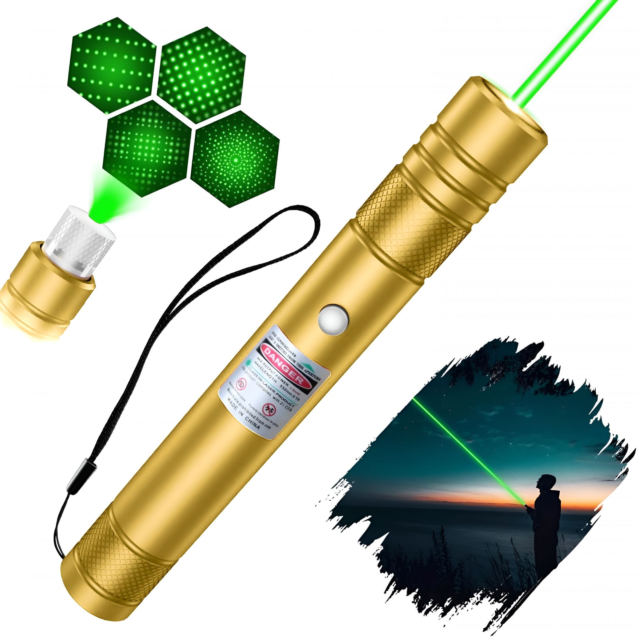 BESTSKY Long Range Green Laser Pointer High Power,Material Upgrade ...