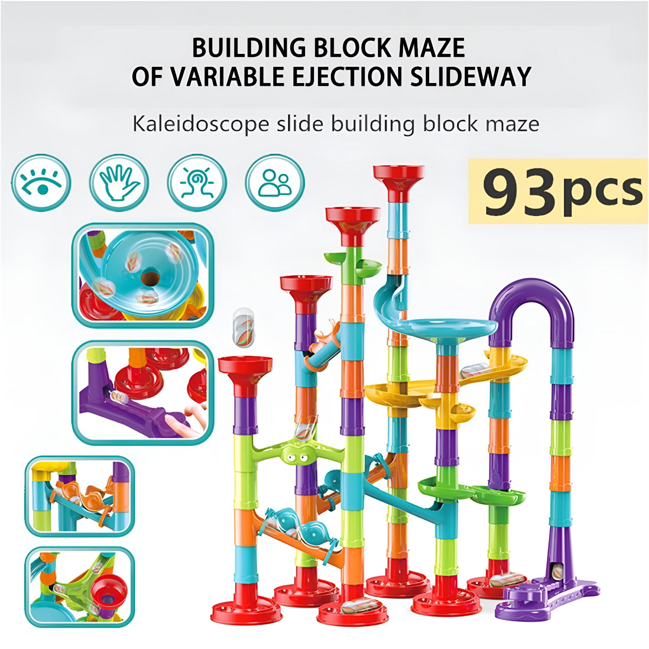 BESTSKY Marble Run,93 Pcs Educational Construction Marble Maze Block ...