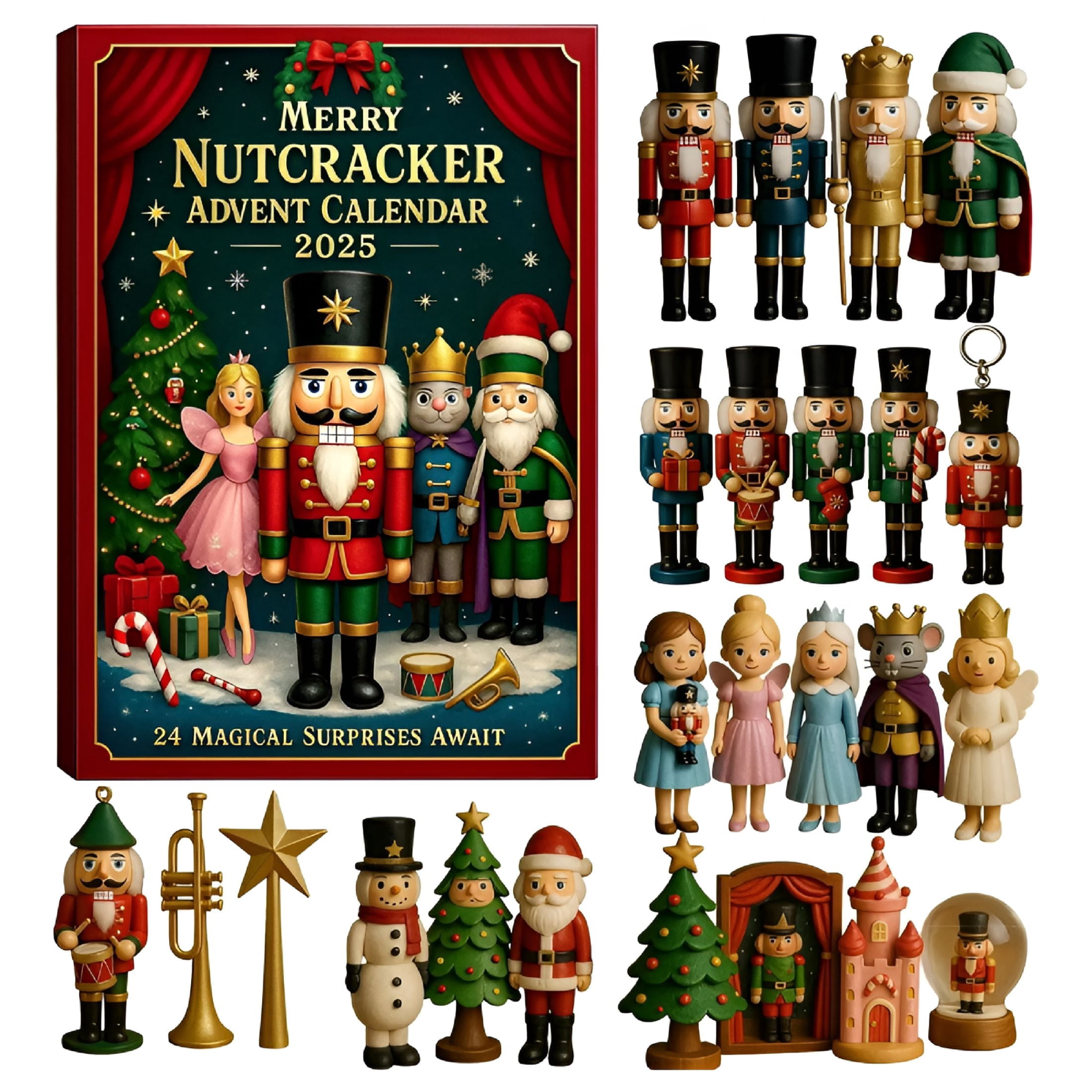 BESTSKY Merry Nutcracker Advent Calendar Ballet Themed Christmas ...