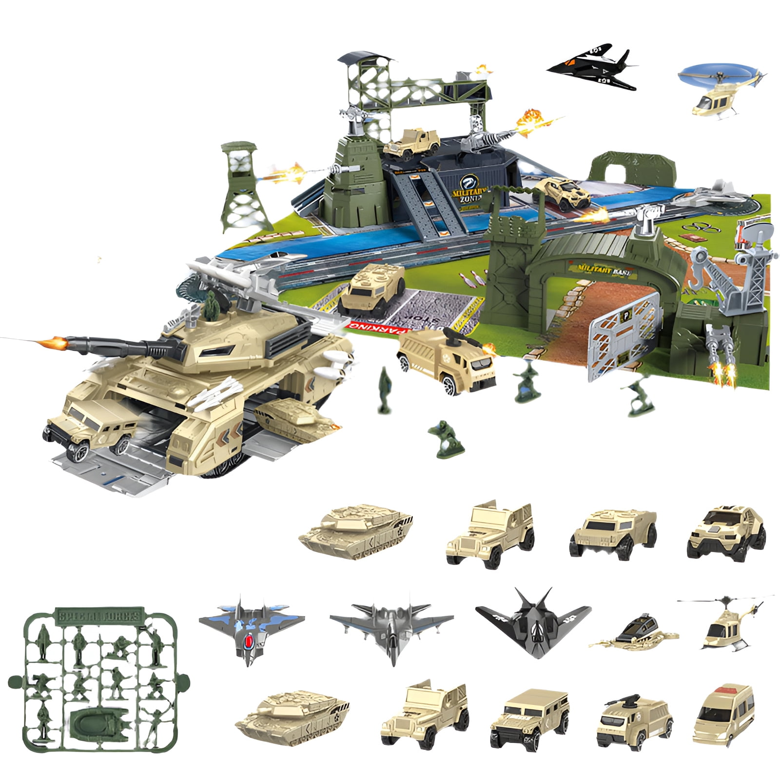 BESTSKY Military Vehicles Set,Hands-On Skills Military Toy,Military ...